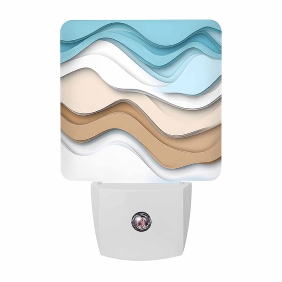 Blue Brown Plug-in LED Night Lights Abstract Water Ripple Auto Dusk-to ...