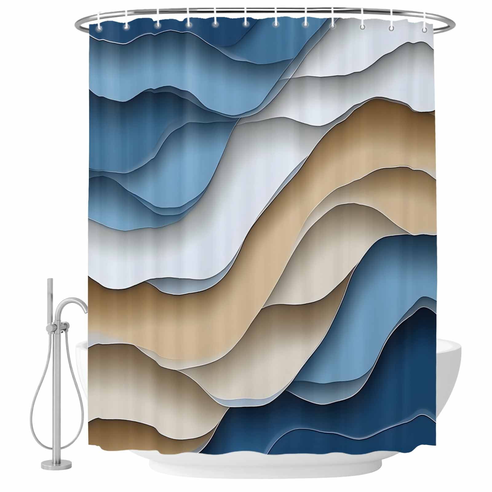 Blue Brown Shower Curtain