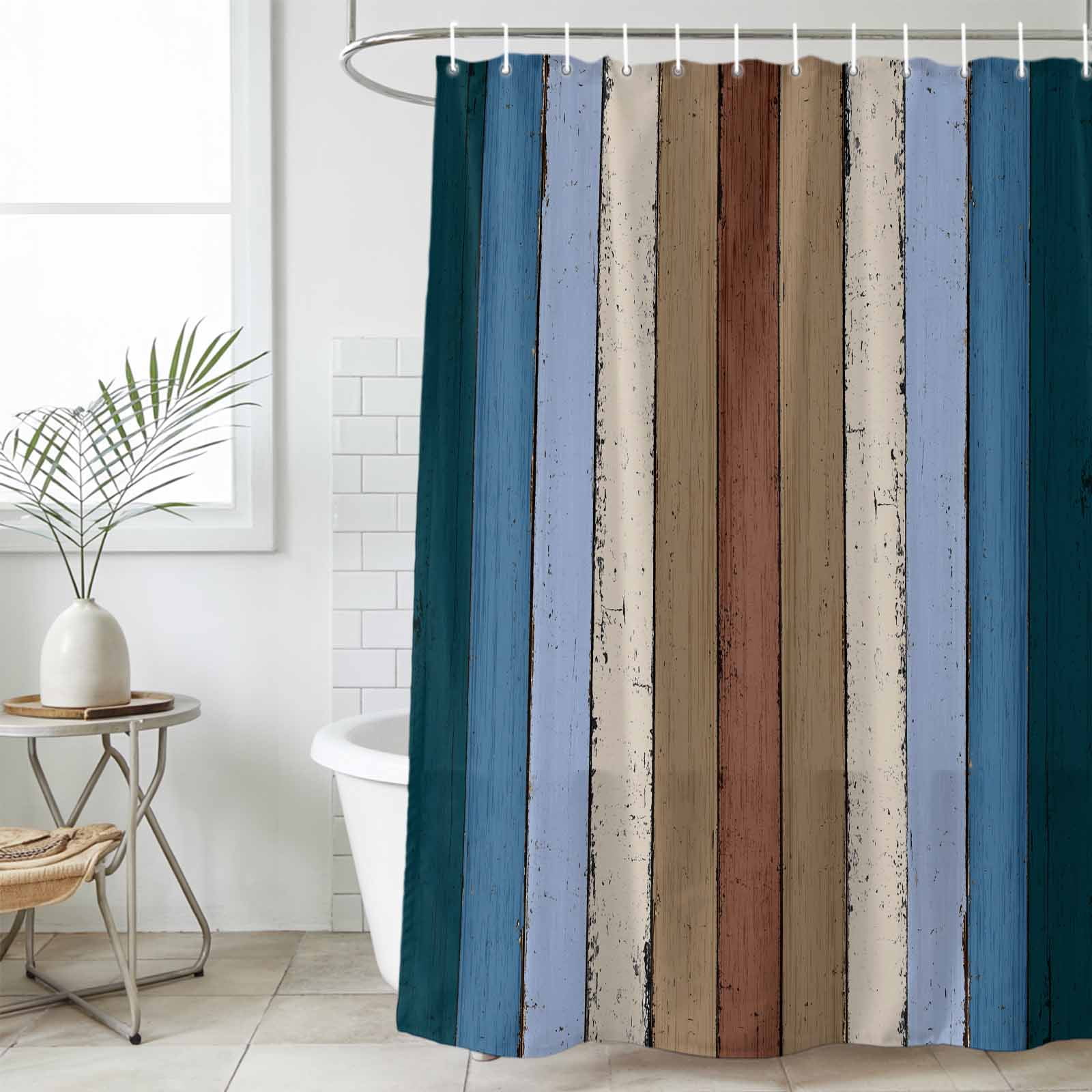 Blue Brown Shower Curtain