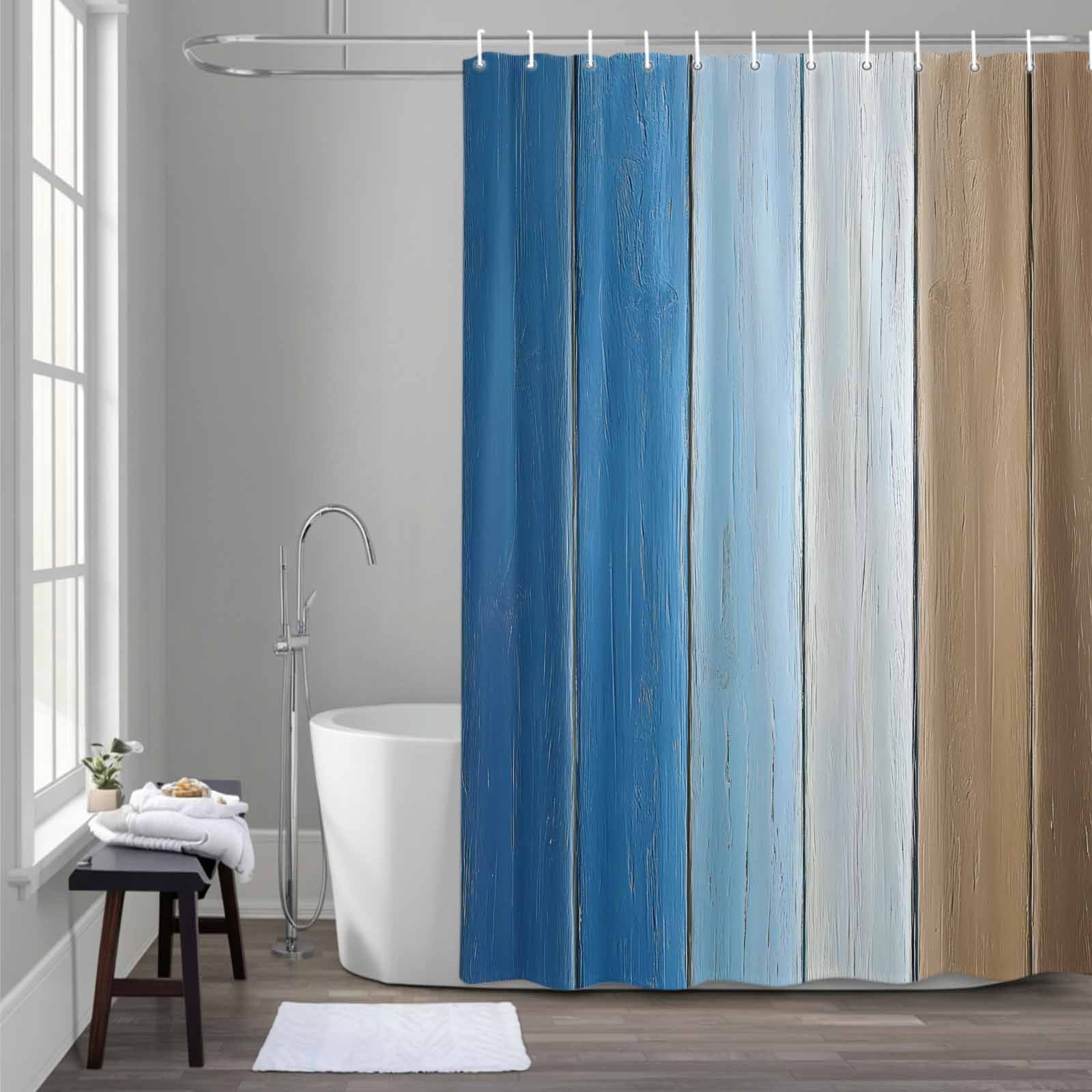 Blue Brown Shower Curtain