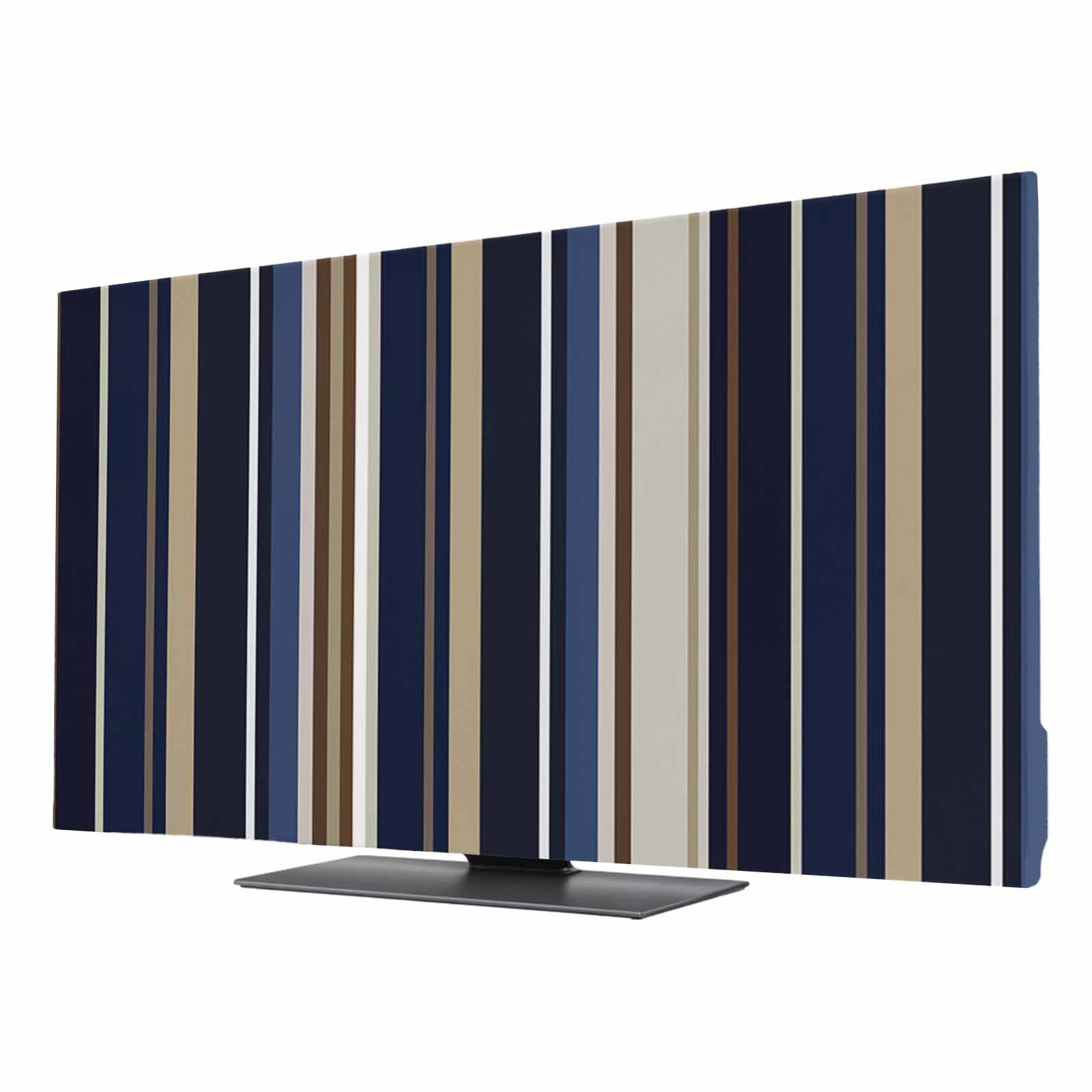 Blue Brown TV Dust Cover 65 Inch, Stripes Computer Monitor Cover ...