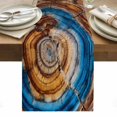 Blue Brown Table Runner Abstract Modern Contemporary Stained Wood ...