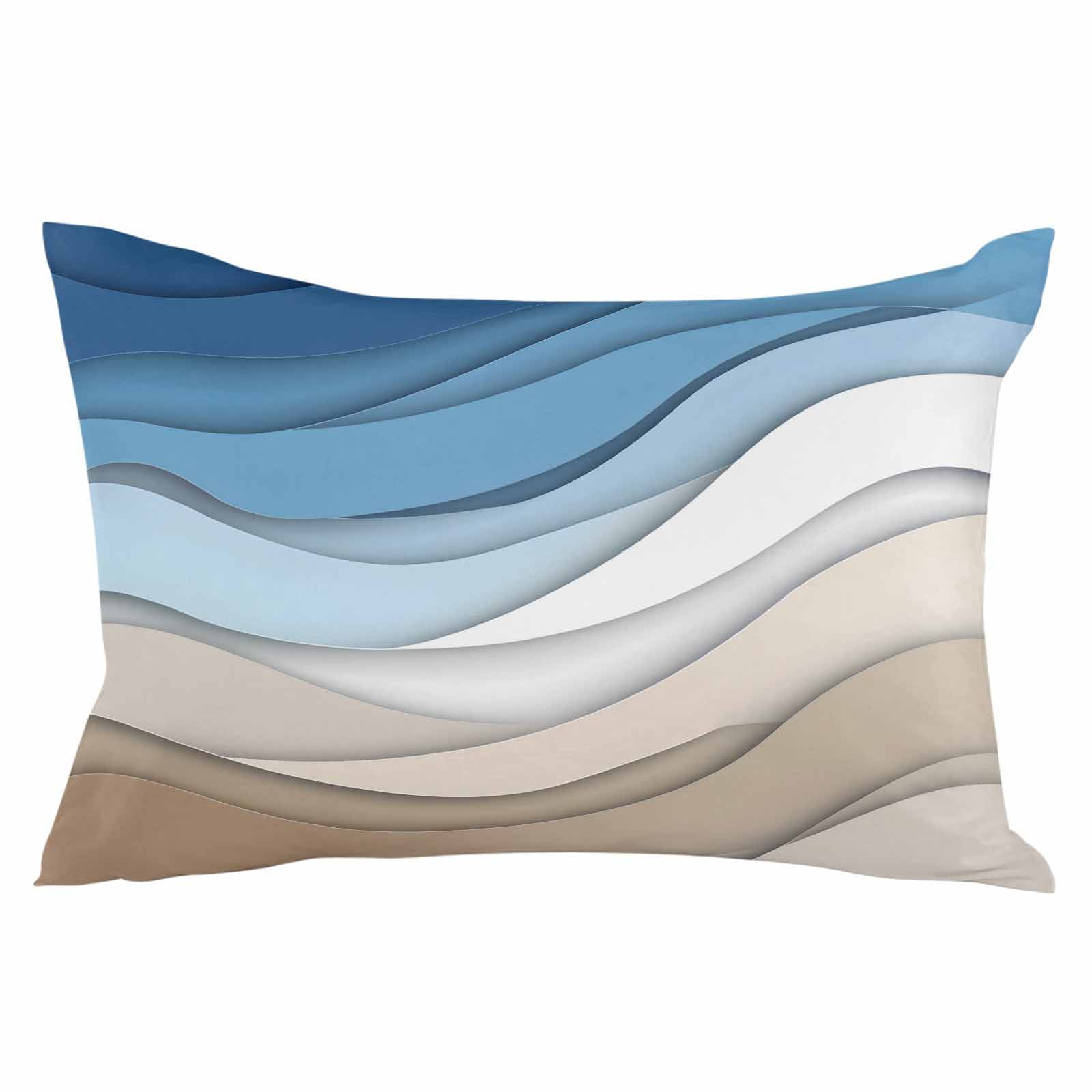 Blue Brown Throw Pillow Cover 20 x 30 Inch Decorative Pillow Cover ...