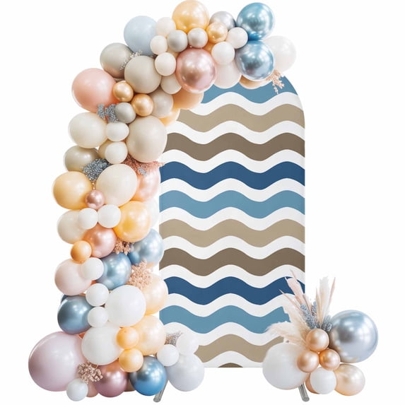 Blue Brown Water Ripple Arch Backdrop Cover 6 FT Striped Stretchy ...