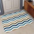 Blue Brown Water Ripple Front Door Mat Indoor Entrance, Striped Modern ...