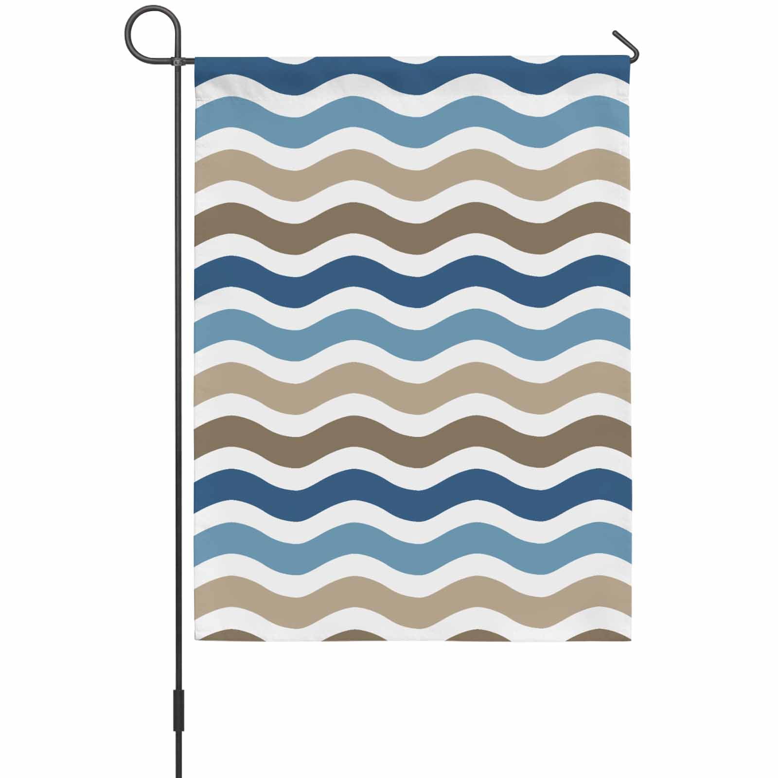 Blue Brown Water Ripple House Flag 28 x 40 Inches, Striped Weather ...