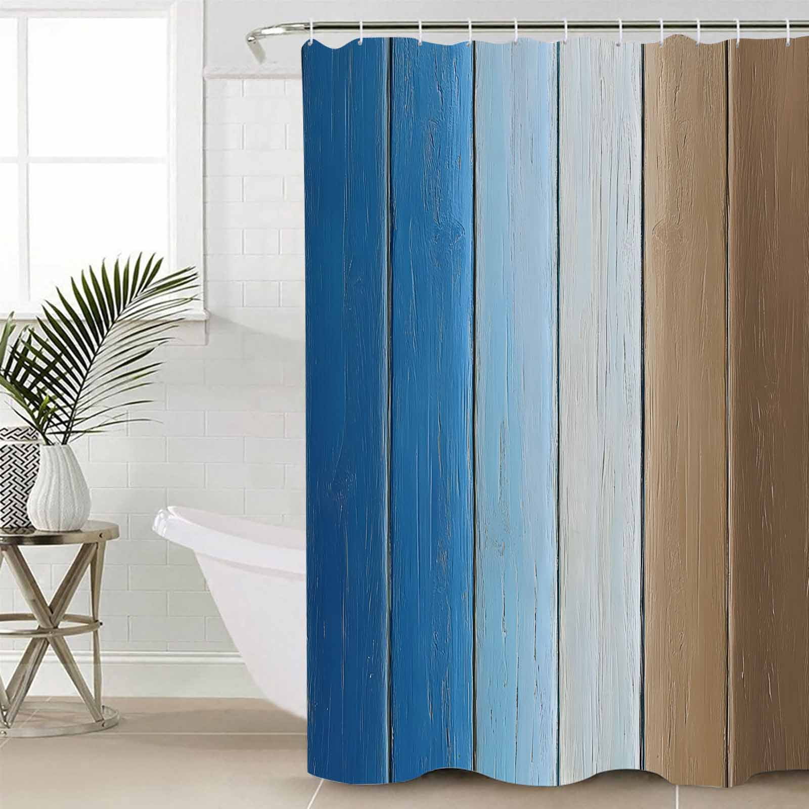 Blue Brown Shower Curtain