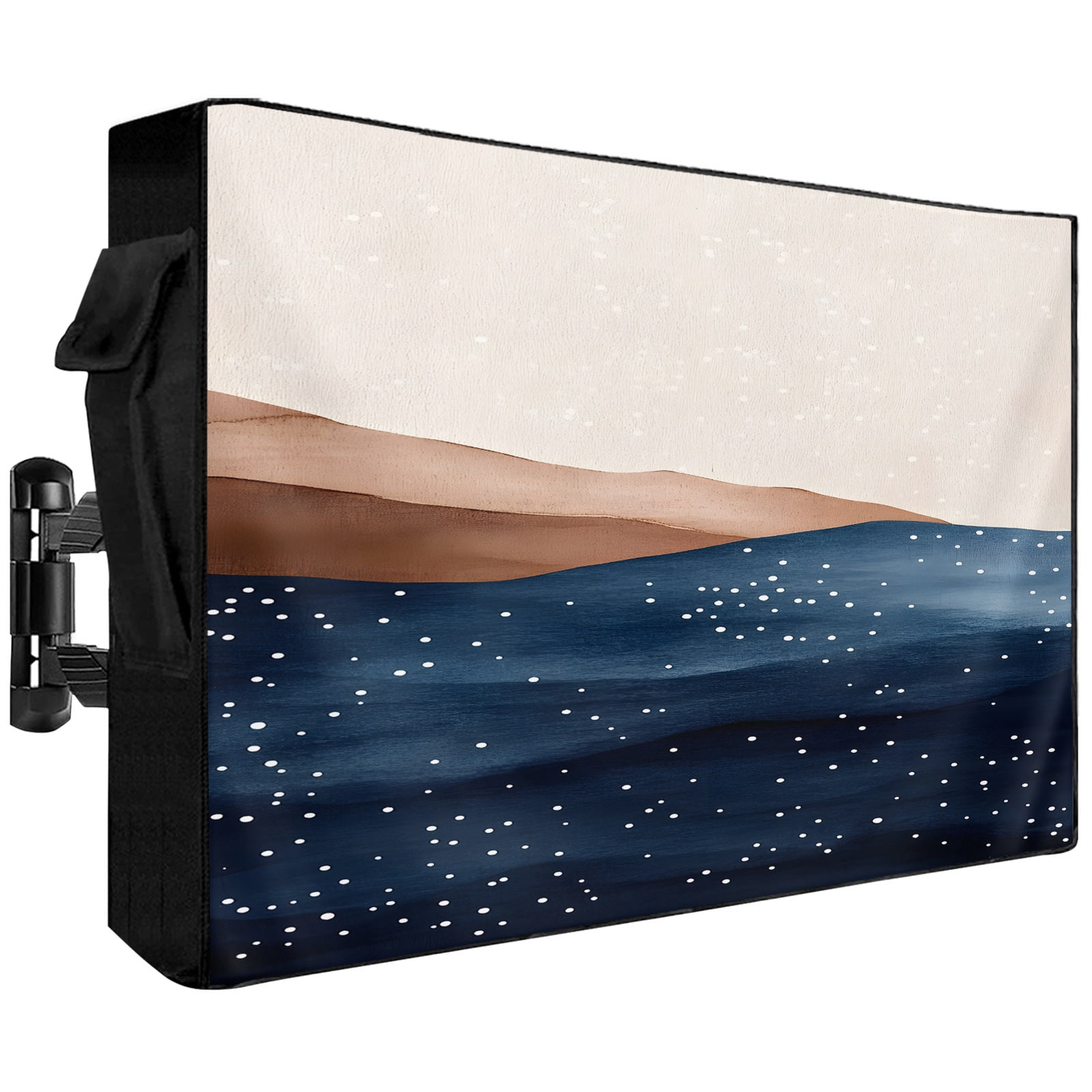 Blue Brown Wave Outdoor TV Cover 52 to 55 inch Deep Blue Abstract Art ...