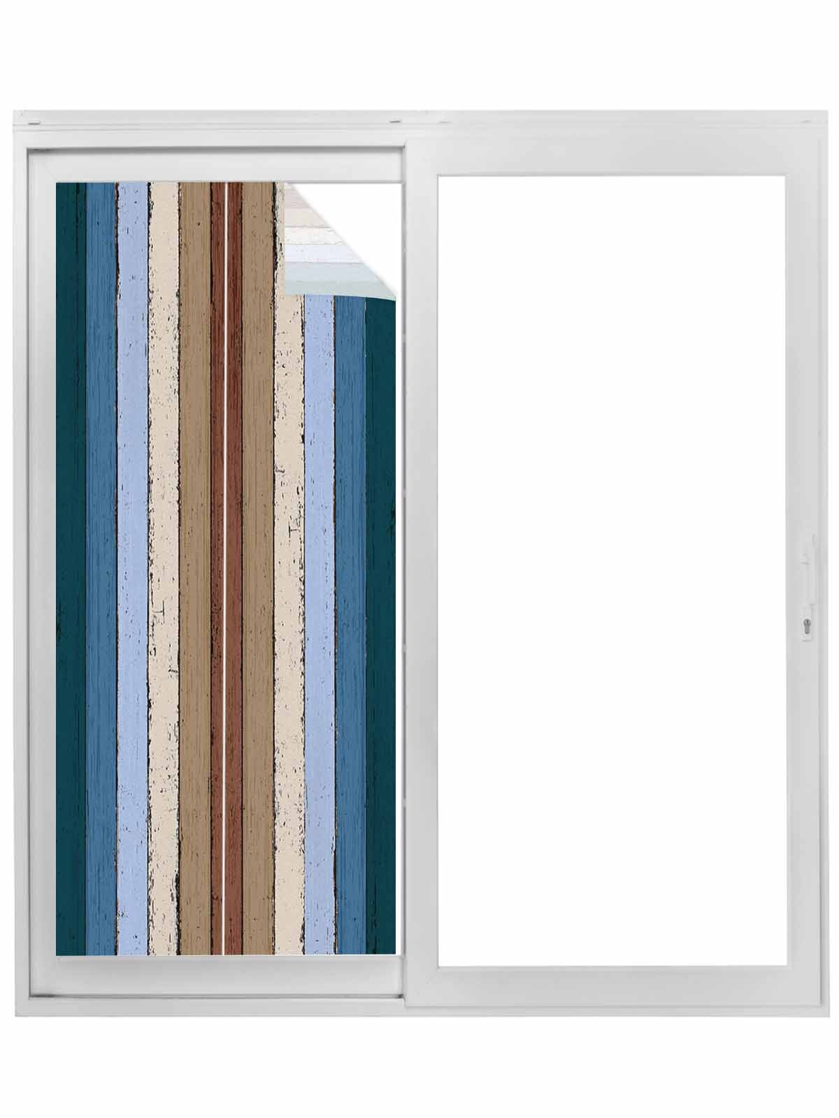 Blue Brown Window Privacy Film Stained Glass Window Film Decorative ...