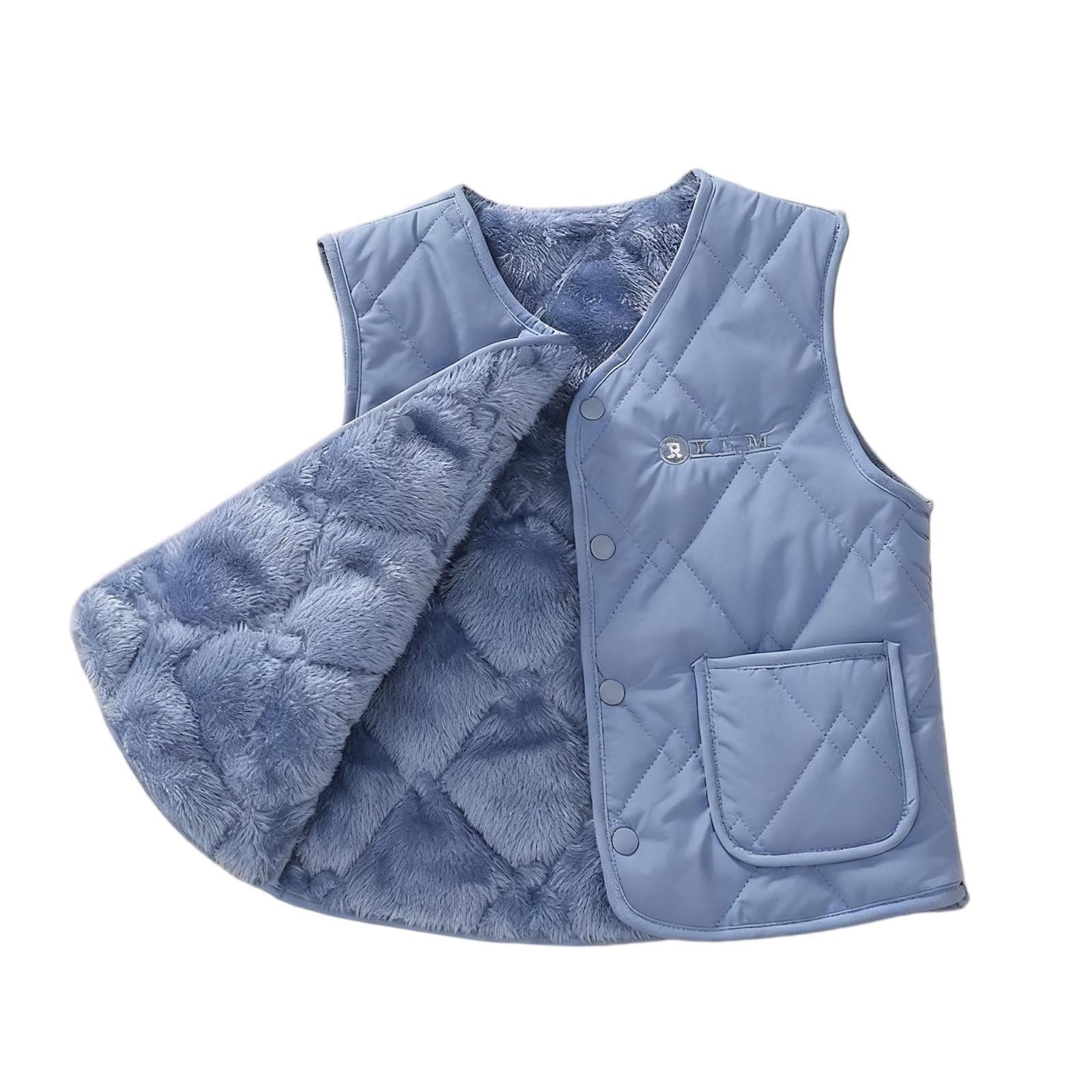 Blue Brunch Coat for Kids Girl Boy Fall Winter Sleeveless Velour Cami ...