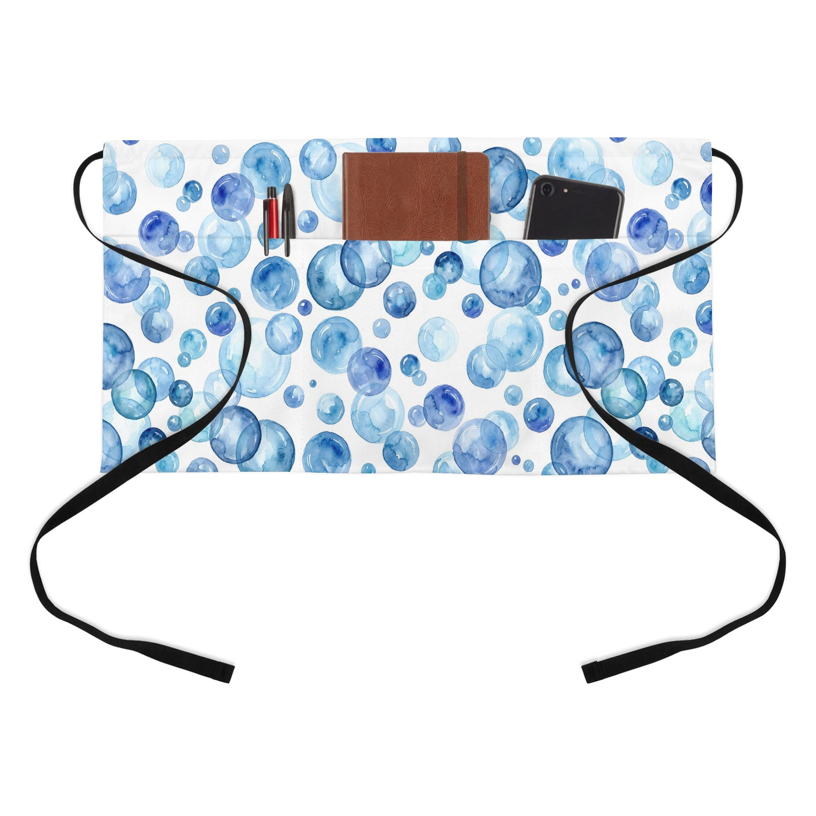 Blue Bubbles Half Waist Apron Watercolor Gradient Bubble Summer Ocean ...