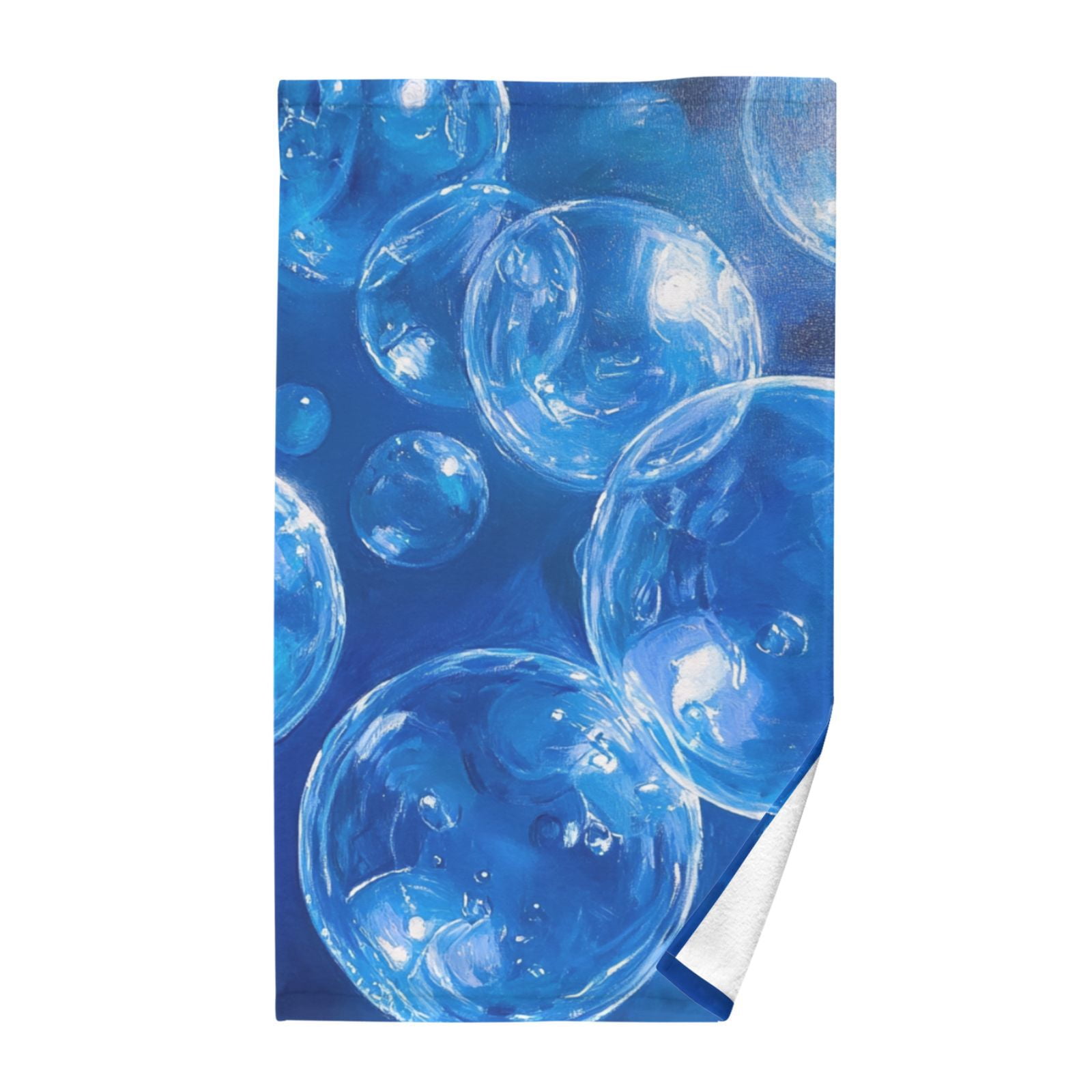 Blue Bubbles Hand Towel Cotton Bath Towel Large Face Towels Absorbent ...