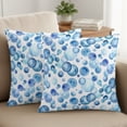 Blue Bubbles Pillow Covers Set of 2, Watercolor Gradient Bubble Summer ...