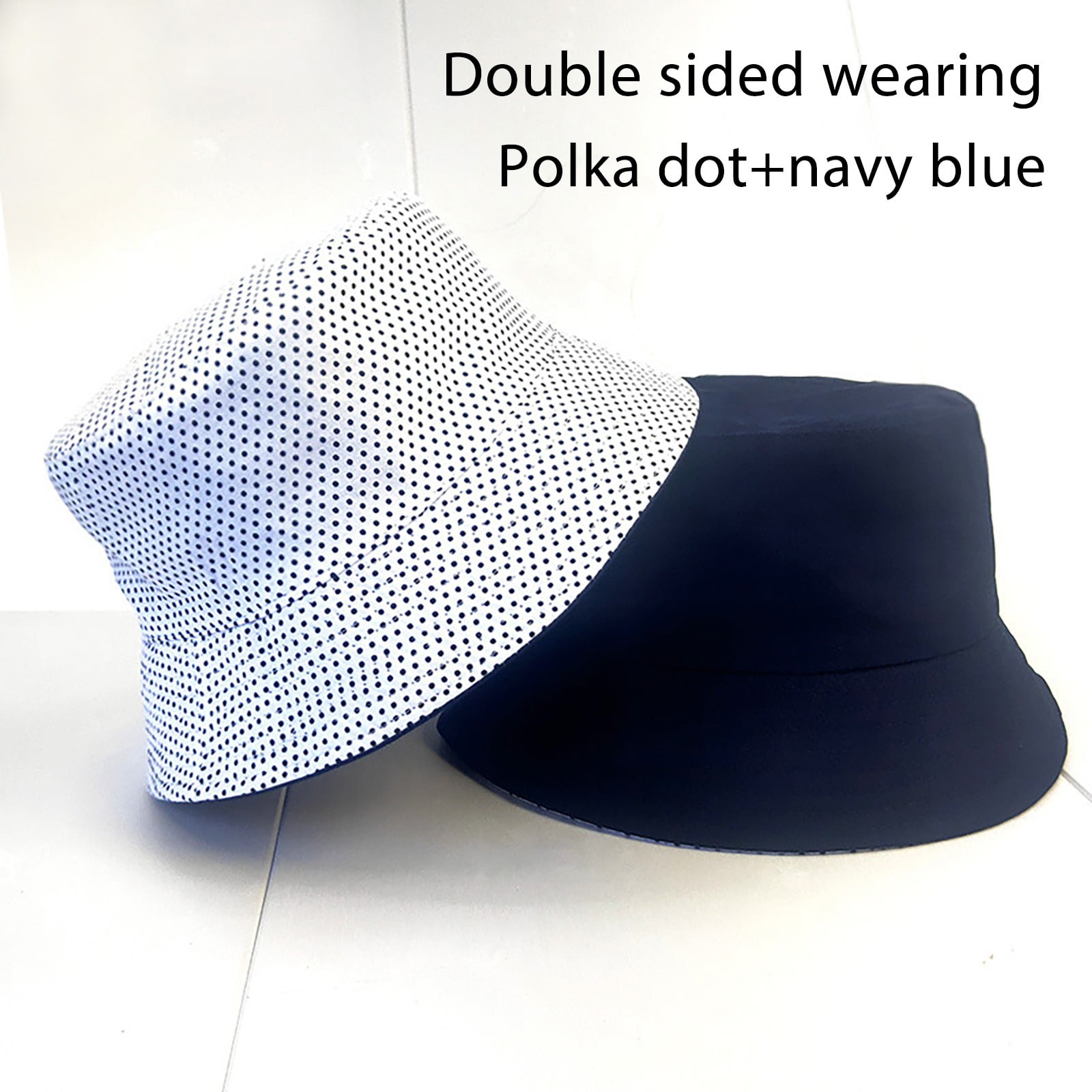 Blue Bucket Hats Double Wearing Fisherman Hat Male Korean Version ...