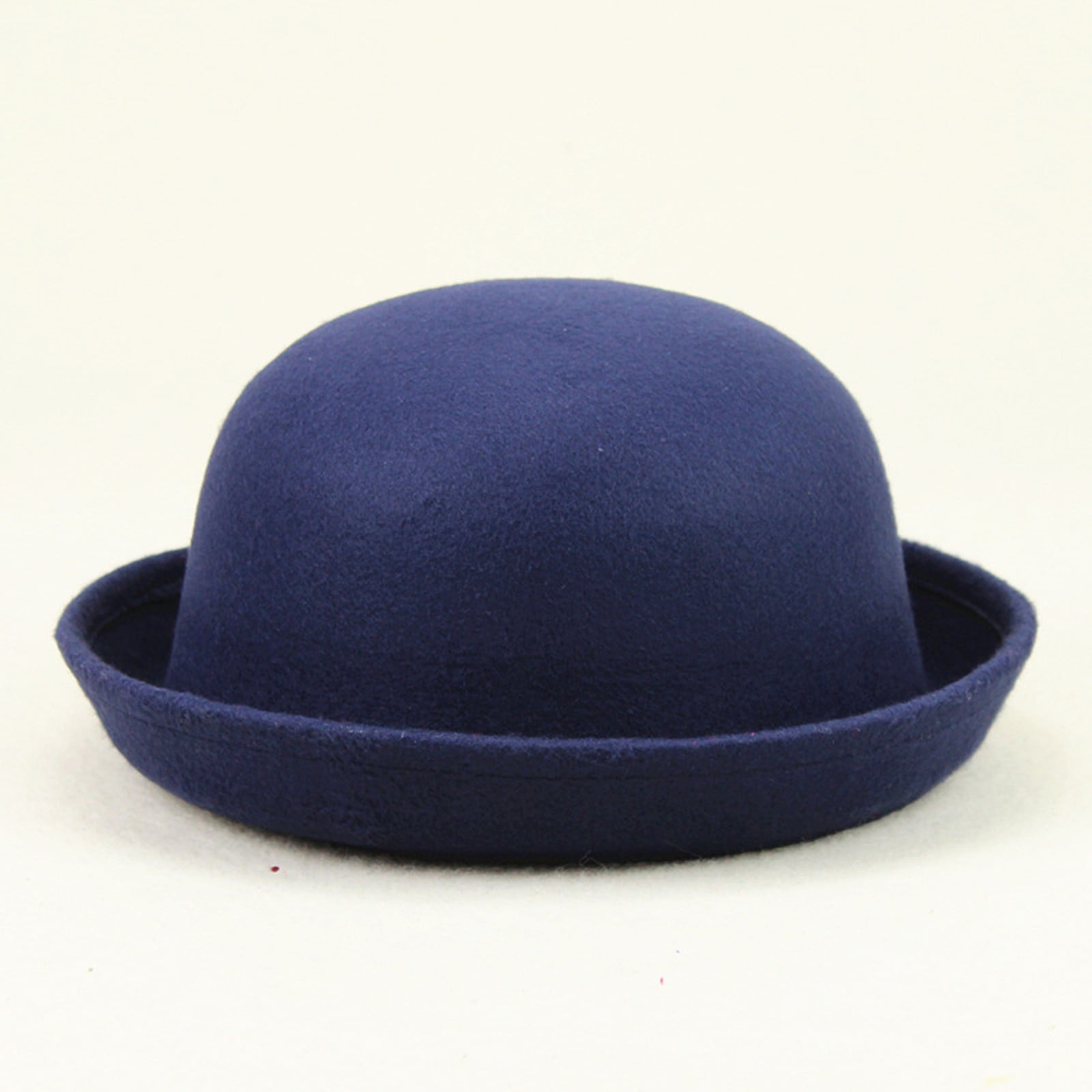 Blue Bucket Hats Elegant Adults Solid Hat Roll Up Brim Panama Bowler ...