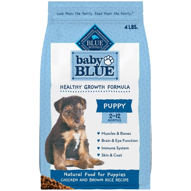 Blue Buffalo Baby BLUE Healthy Growth Puppy Dry Food, Chicken, 4-lb Bag ...