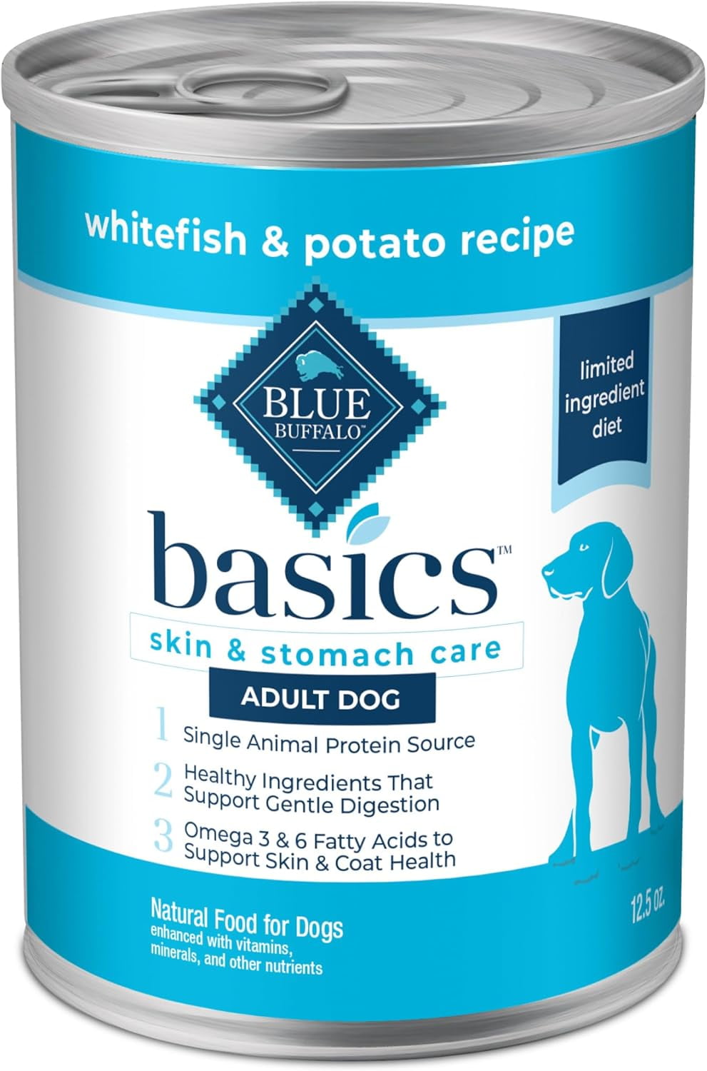 Blue Buffalo Basics Grain-Free Adult Wet Dog Food, Skin & Stomach Care ...
