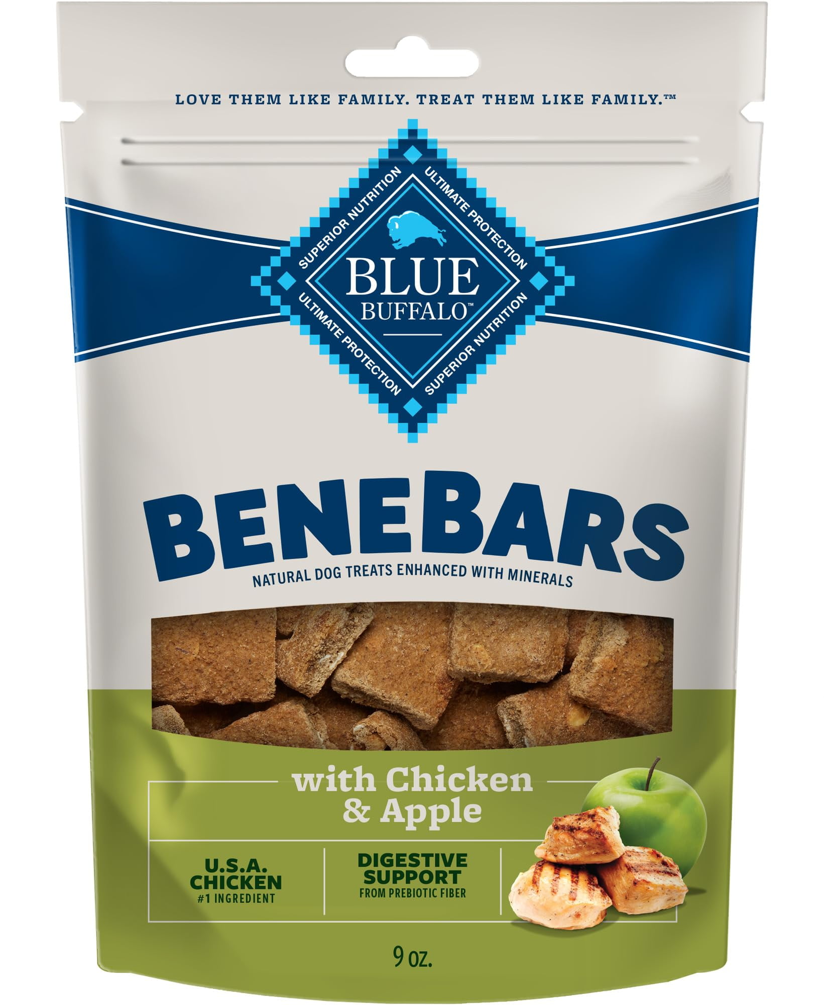 Blue Buffalo BeneBars Digestive MSF2 Support Dog Treats with Prebiotic ...