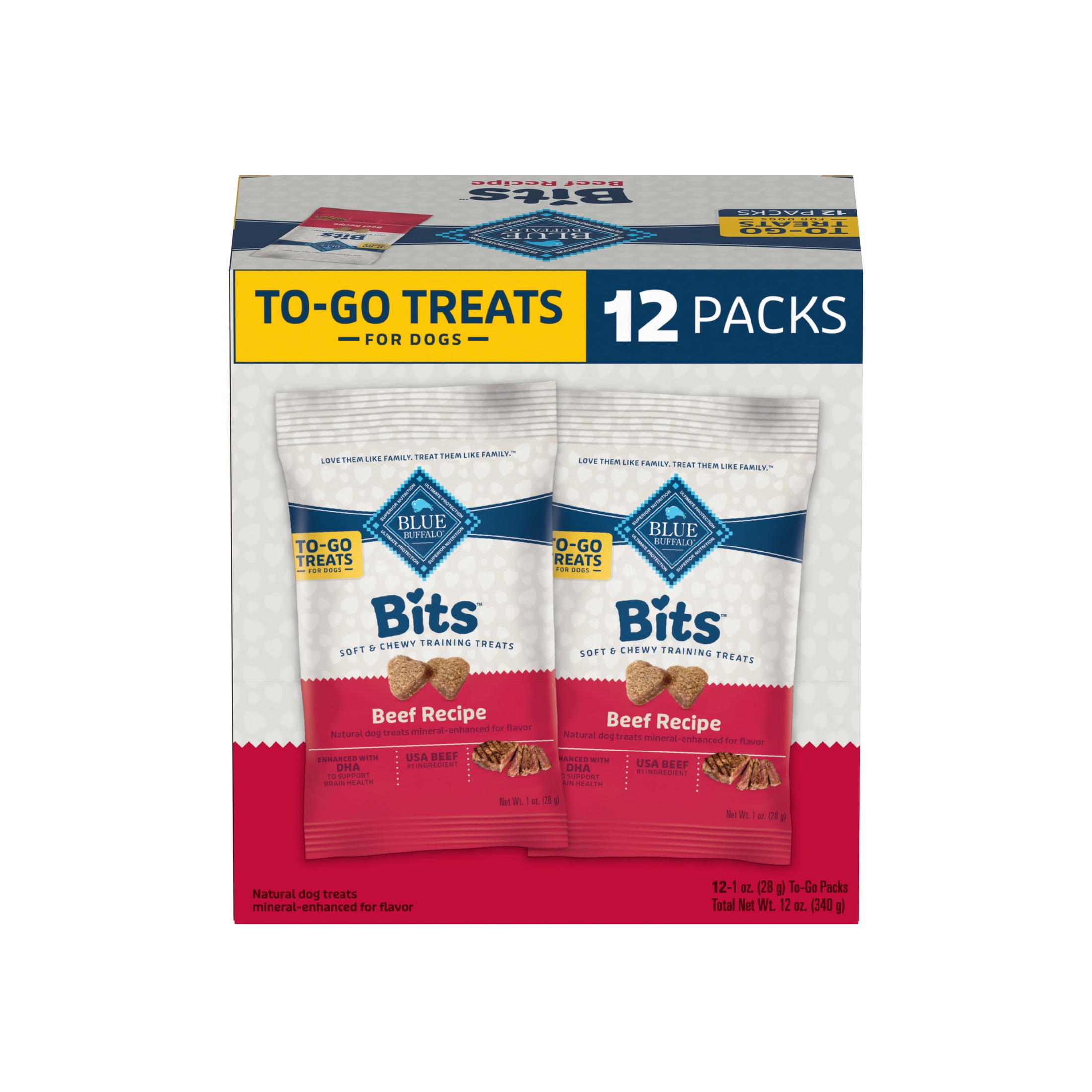 Blue Buffalo Bits Natural Soft Moist To Go Dog Training Treats Beef ...