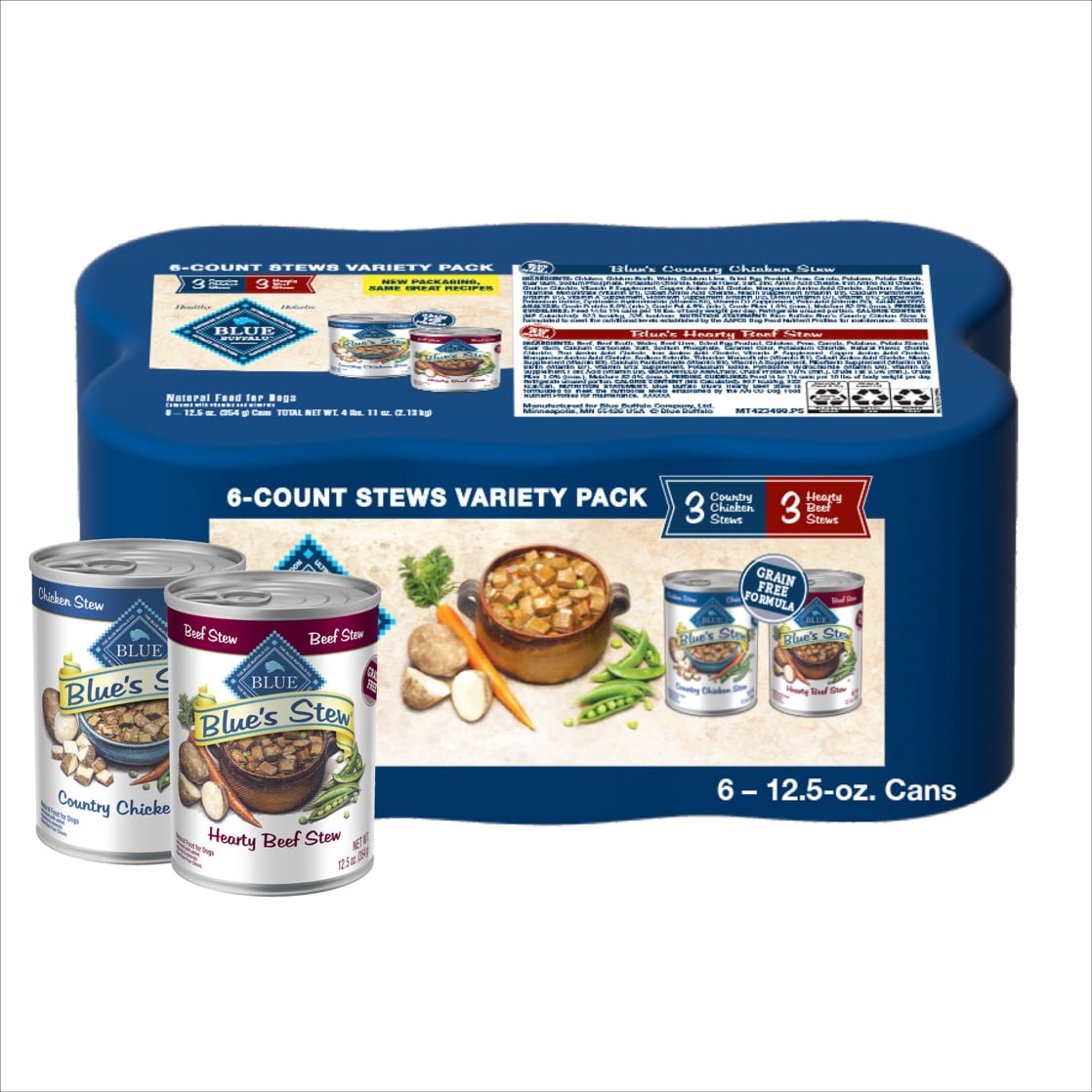 Blue Buffalo Blue's Stew Wet Dog Food Hearty Beef and Country Chicken ...