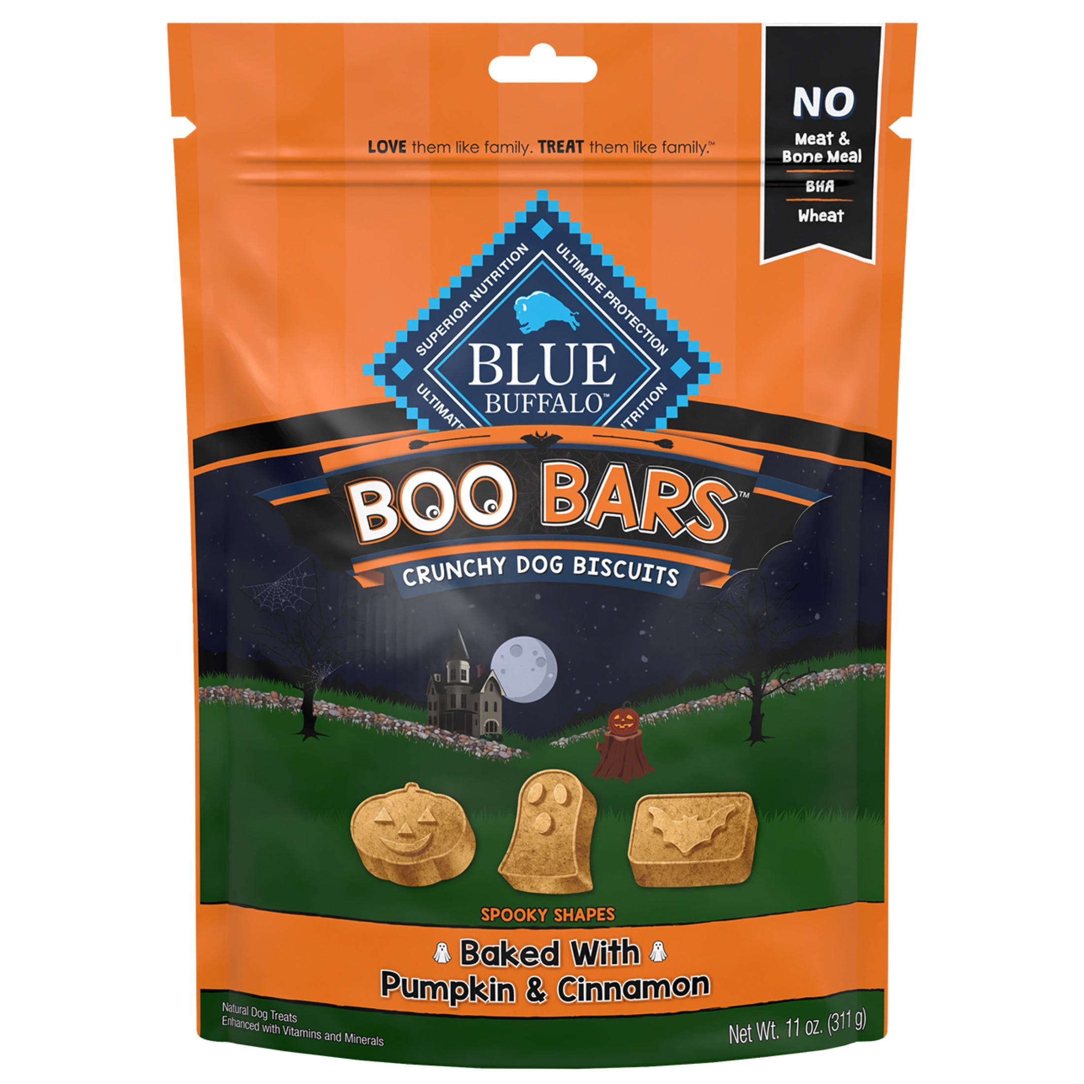 Blue Buffalo Fall Snacks - Boo Bars Crunchy Dog Treats, Pumpkin ...