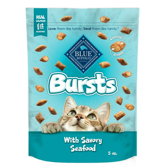 Blue Buffalo Bursts Delectable Seafood Snacks, Crunchy Cat Treats ...