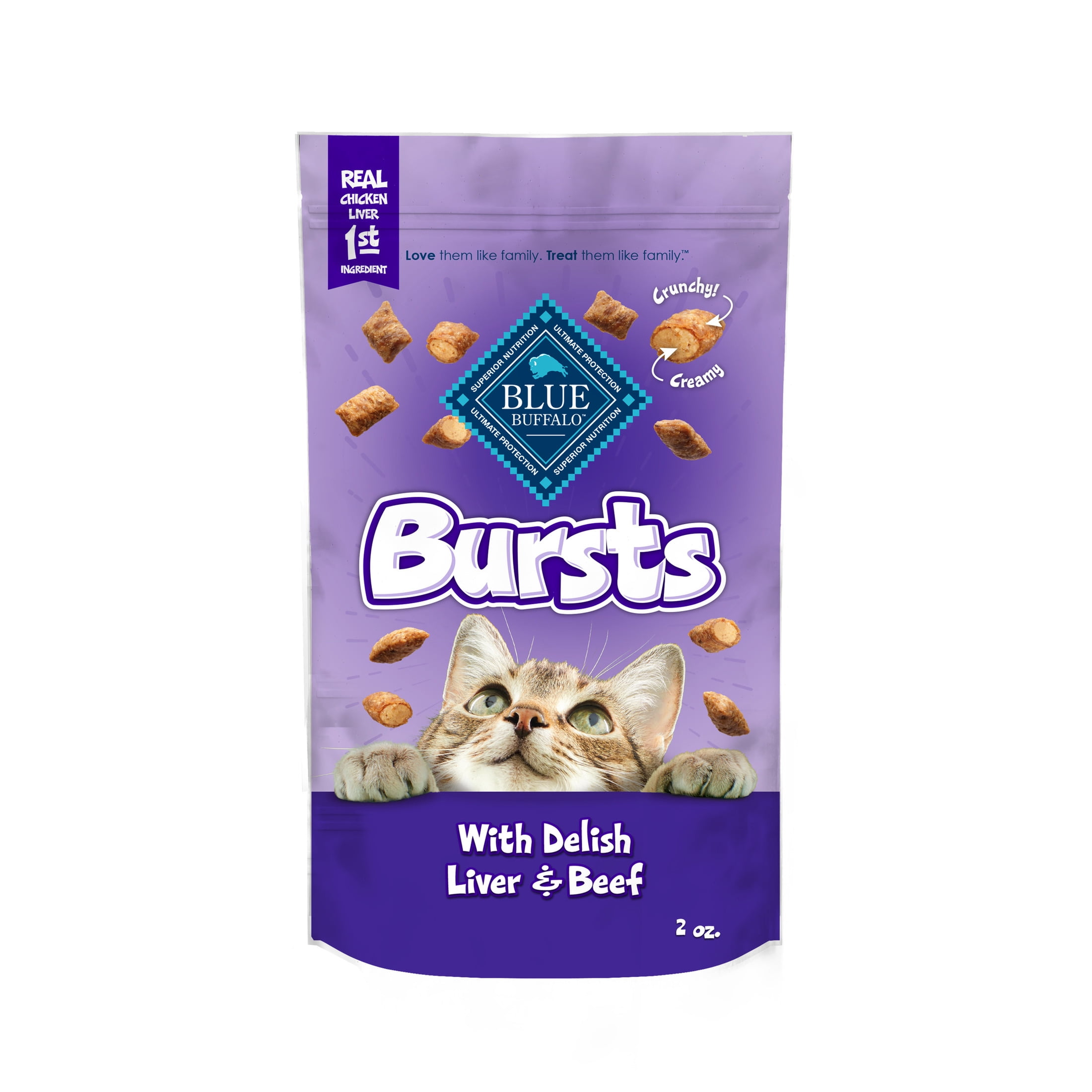 Blue Buffalo Bursts Crunchy & Creamy Cat Treats, Delish Liver & Beef, 2 ...