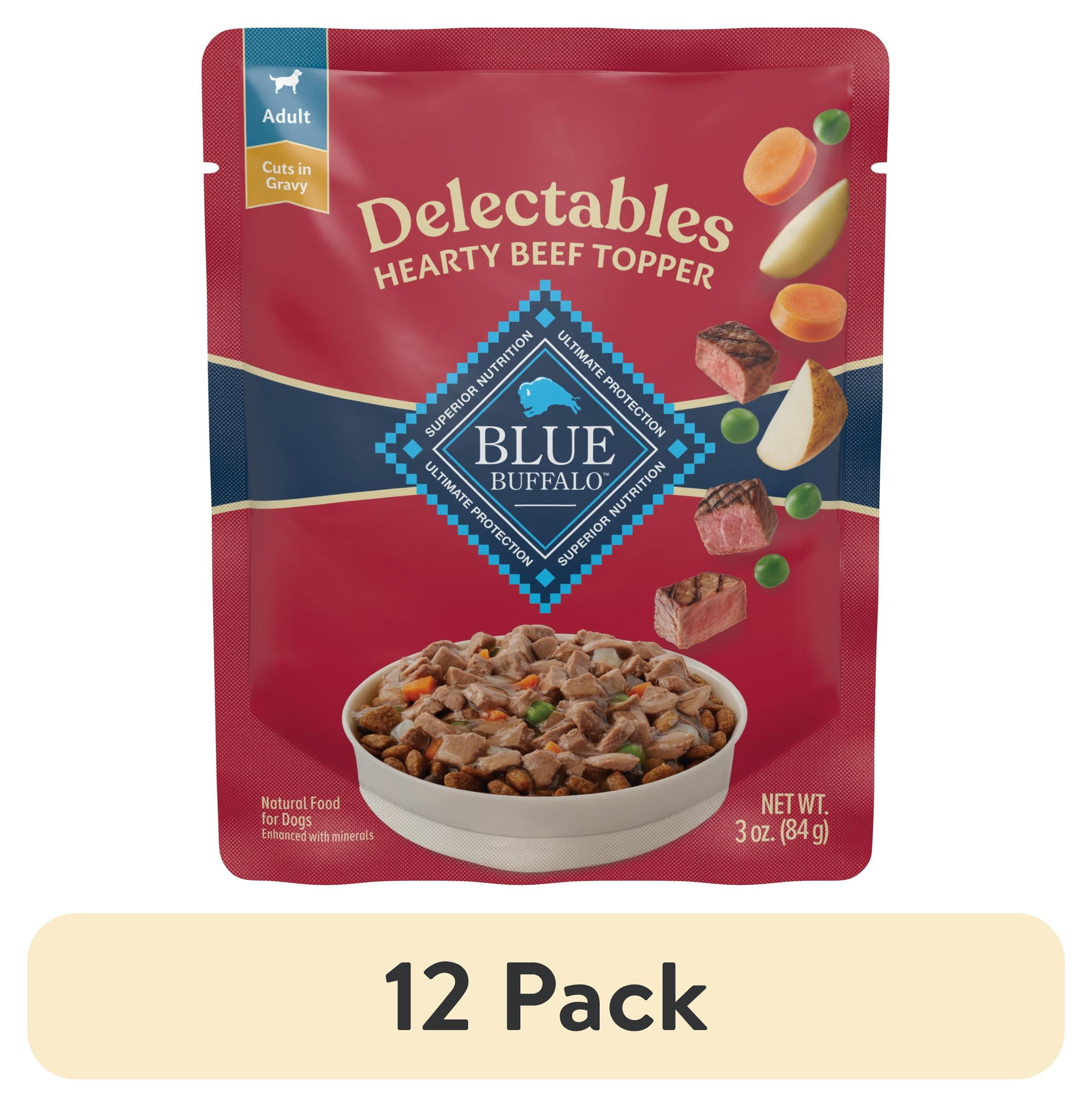 (12 pack) Blue Buffalo Delectables Natural Wet Dog Food Toppers, Hearty ...