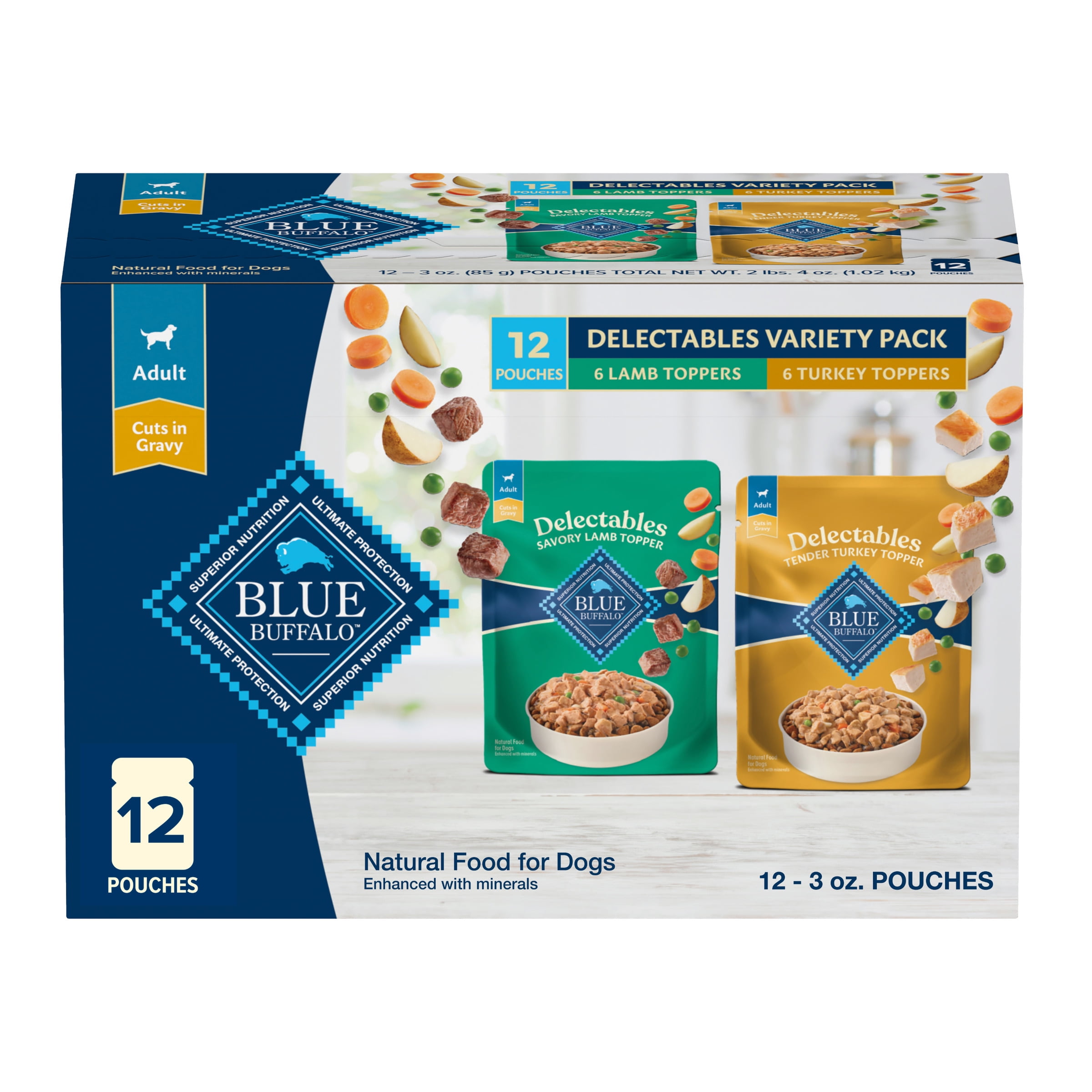 Blue Buffalo Delectables Wet Dog Food Topper Variety Pack Lamb and ...