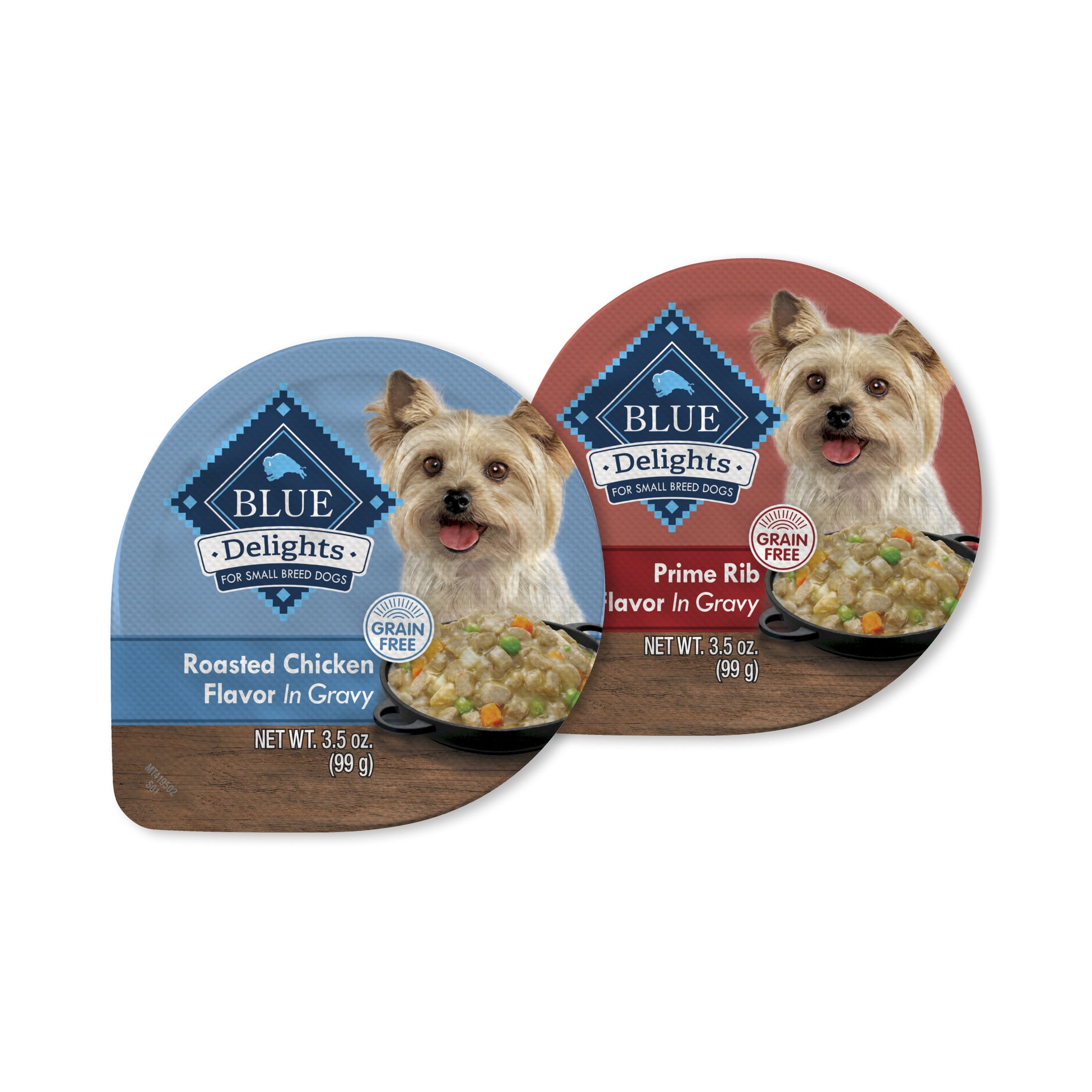 Blue Buffalo Delights Natural Adult Small Breed Wet Dog Food Cups, Pate ...