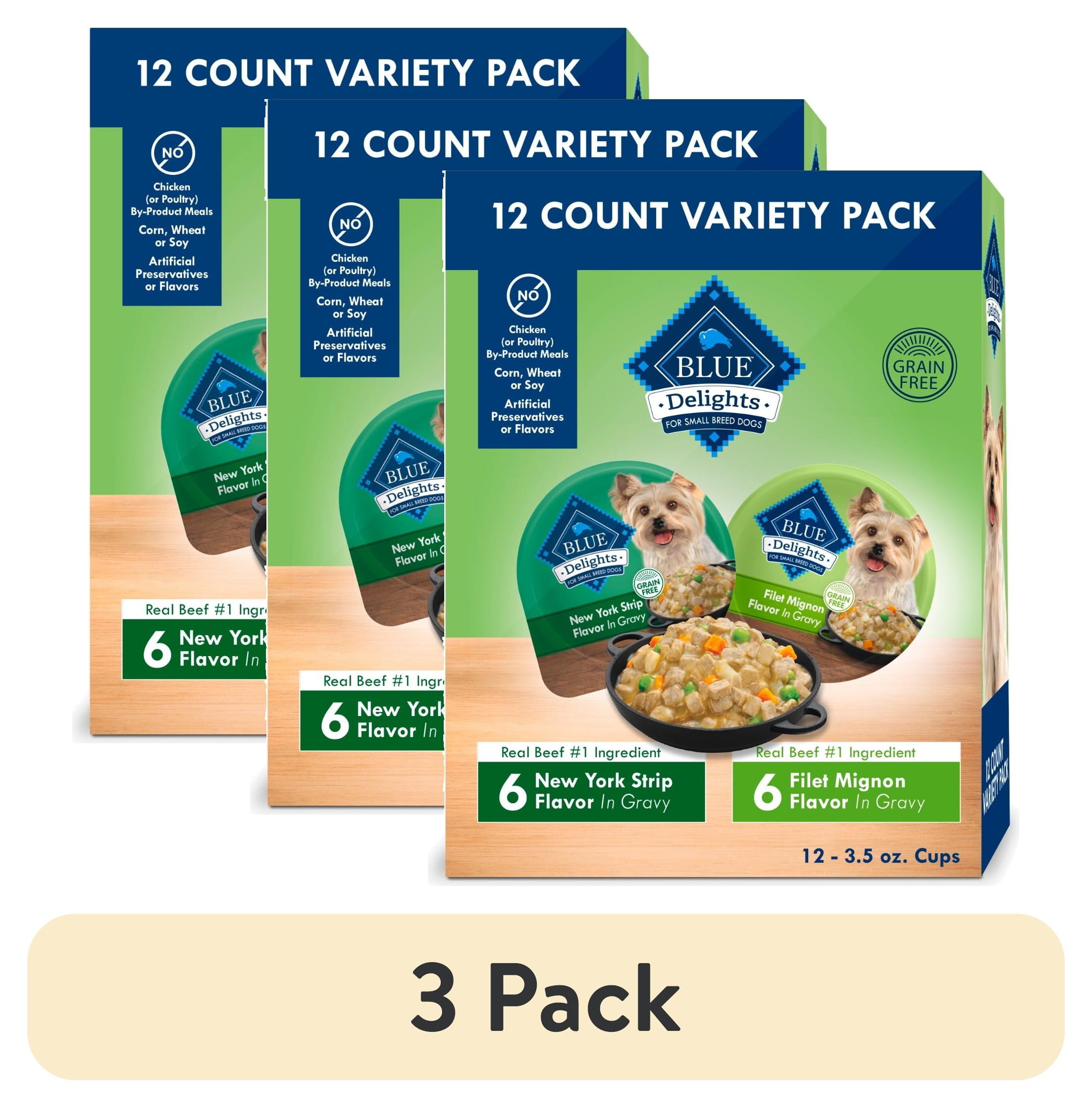 (3 pack) Blue Buffalo Delights Small Breed Wet Dog Food Variety Pack ...