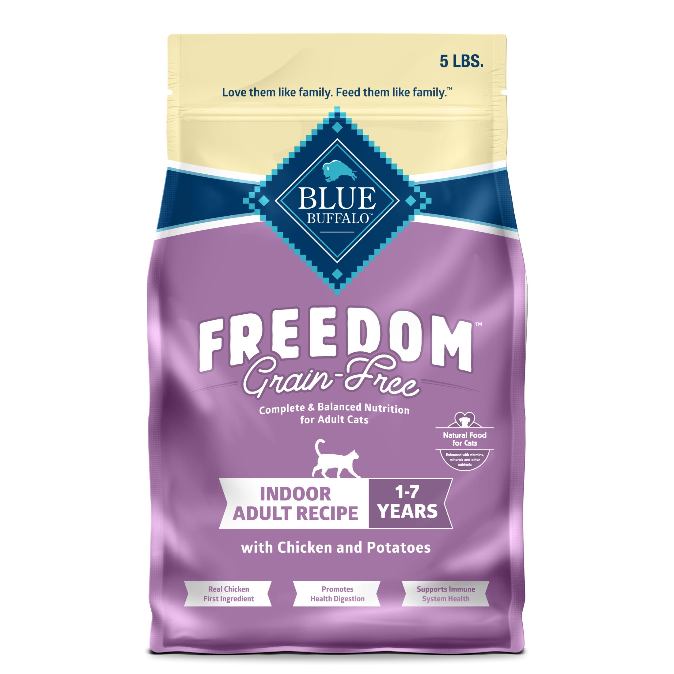 Blue Buffalo Freedom Natural Indoor Adult Dry Cat Food, Chicken Recipe ...