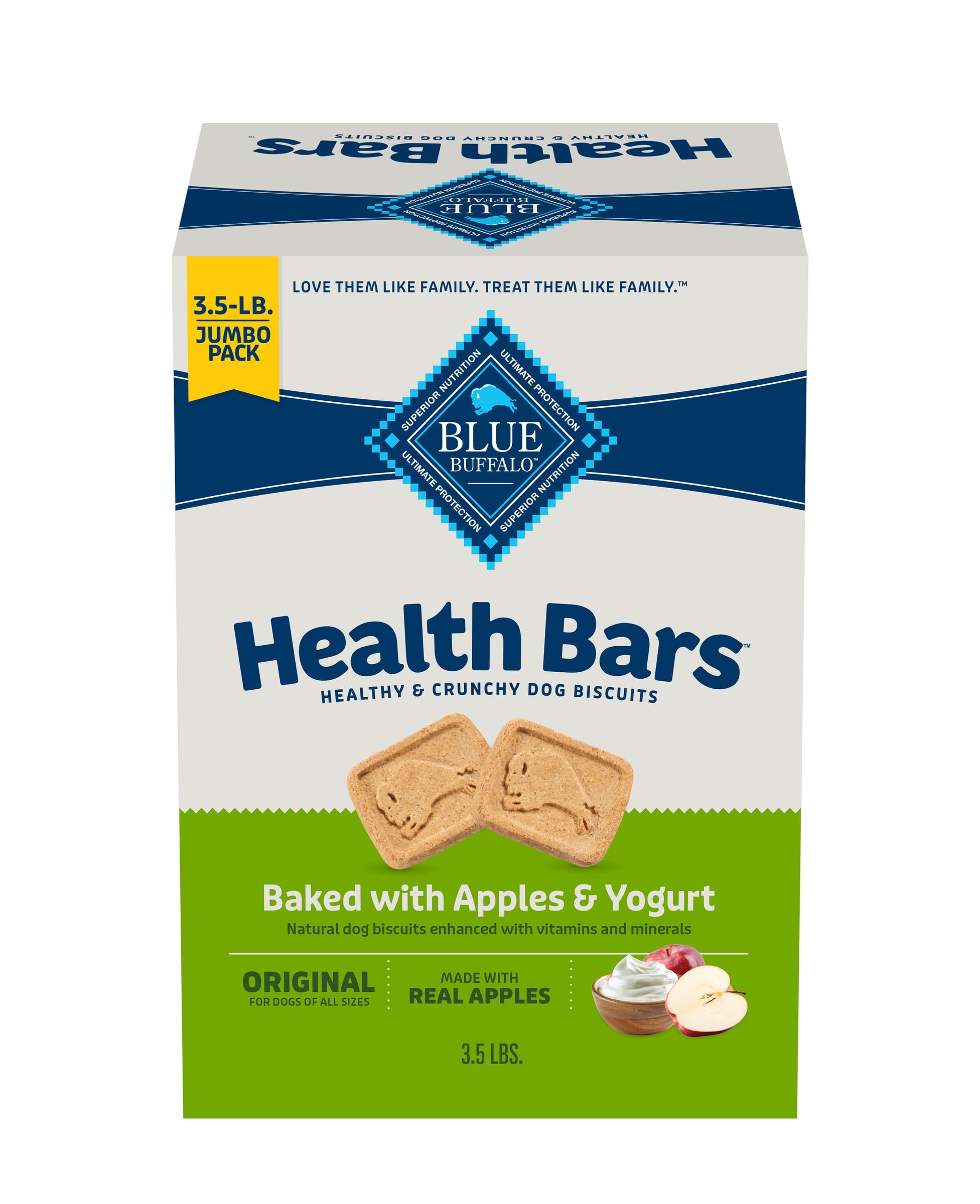 Blue Buffalo Health Bars, Apples & Yogurt Dog Biscuits, 56 oz, No BHA ...