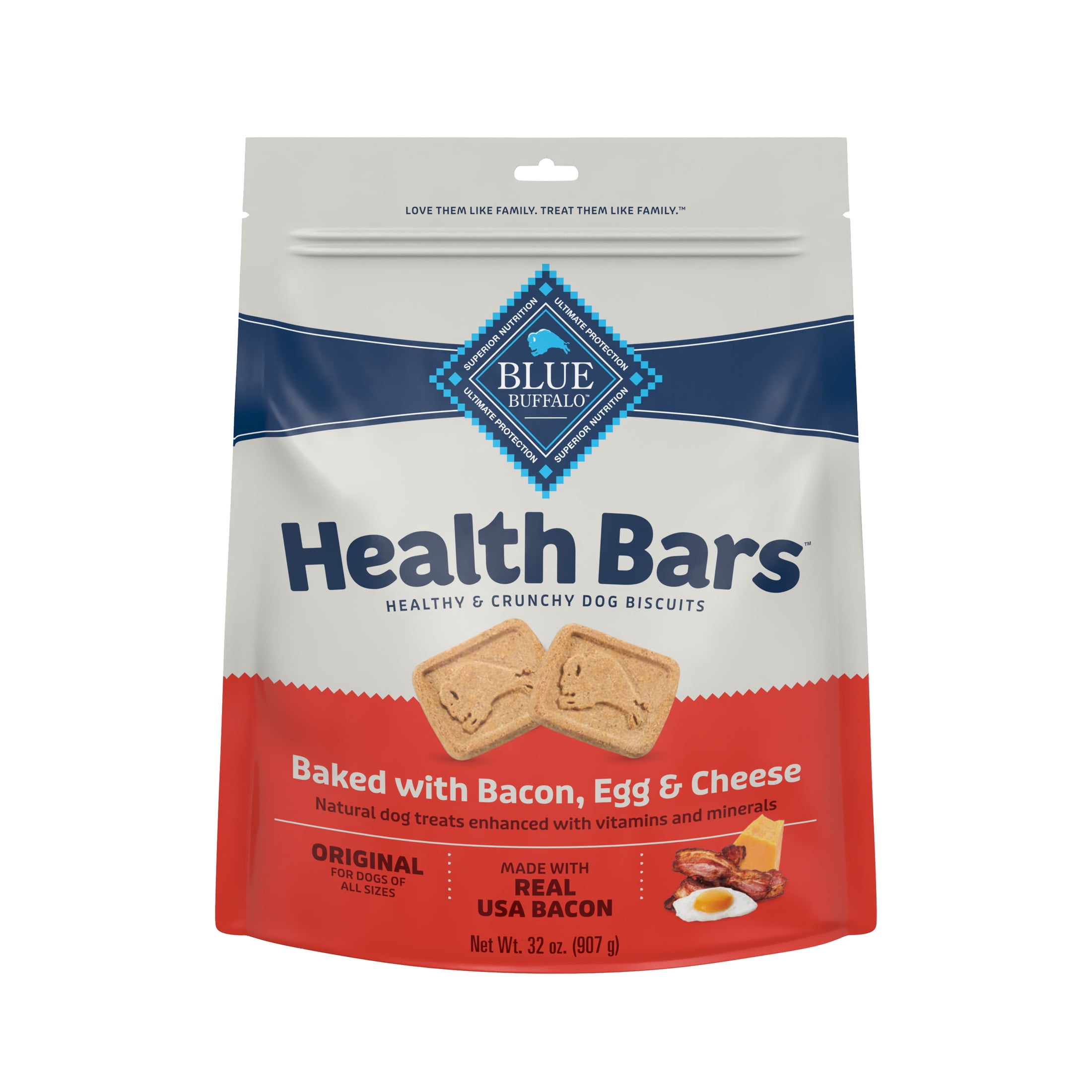 Blue Buffalo Health Bars Mini Crunchy Dog Biscuits, Bacon, Egg & Cheese ...