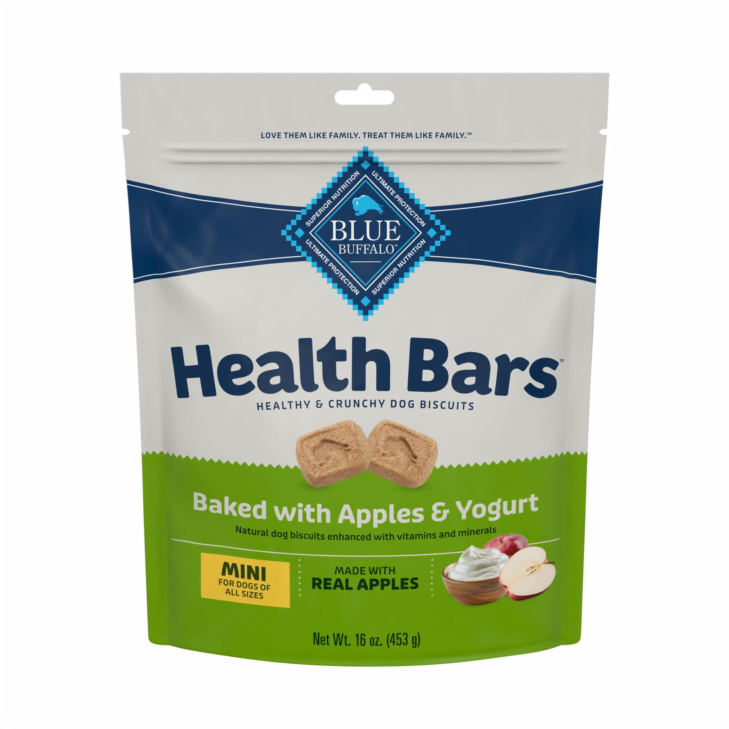 Blue Buffalo Health Bars OIF8 Mini Crunchy Dog Biscuits, Oven-Baked ...