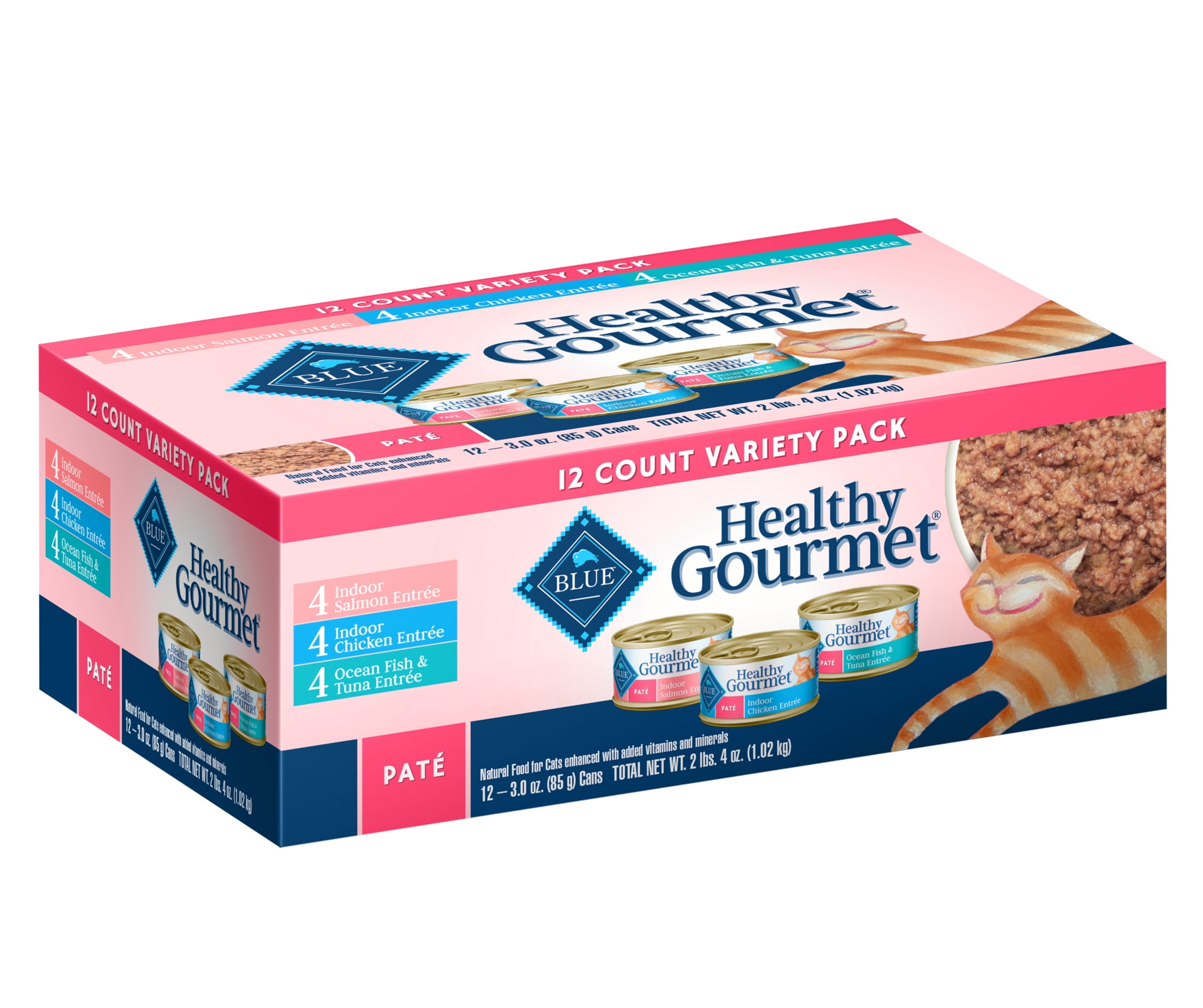 Blue Buffalo Healthy Gourmet Natural Adult Pate Wet Cat Food Variety ...