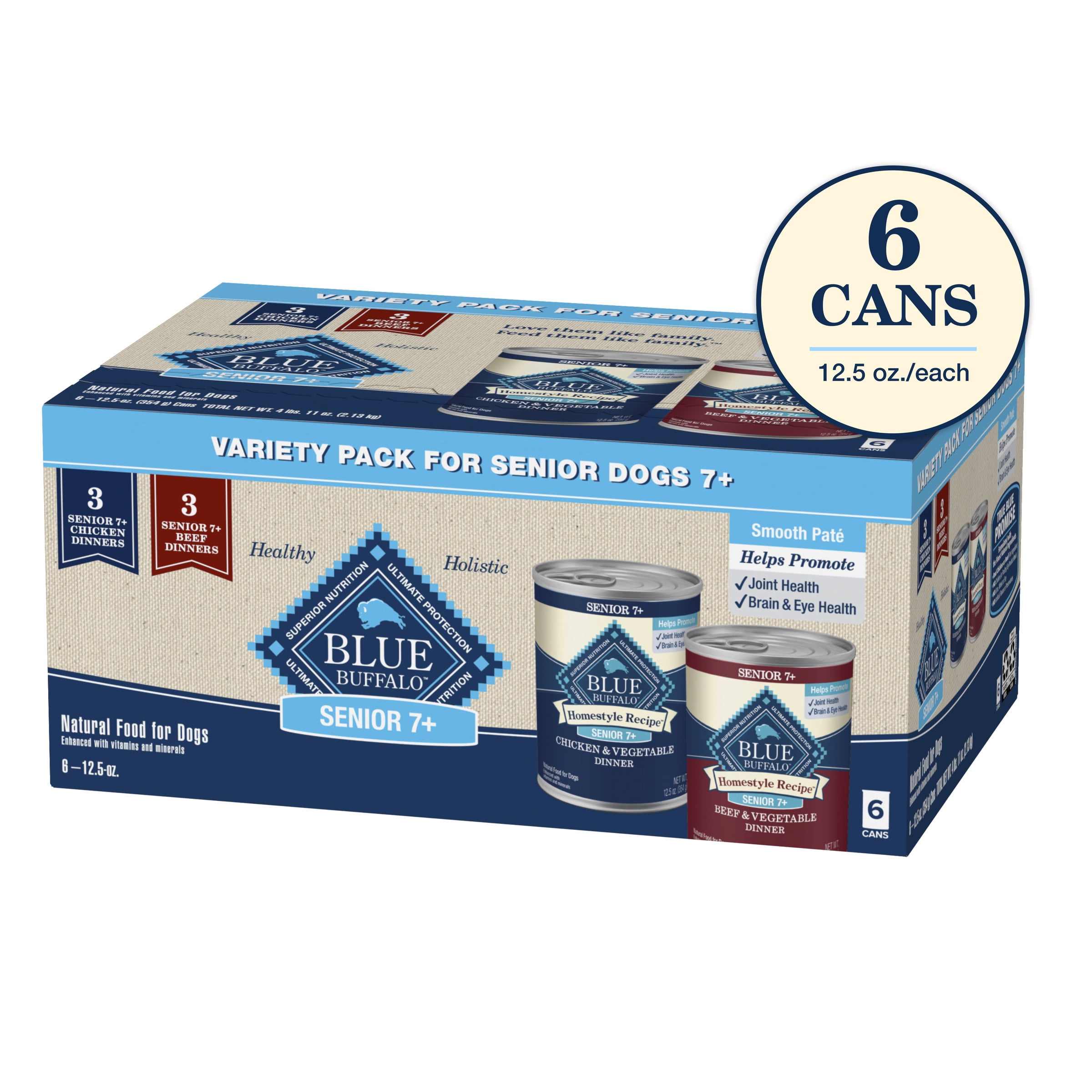 Blue Buffalo Homestyle Recipe Senior Wet Dog Food, Made with Natural ...