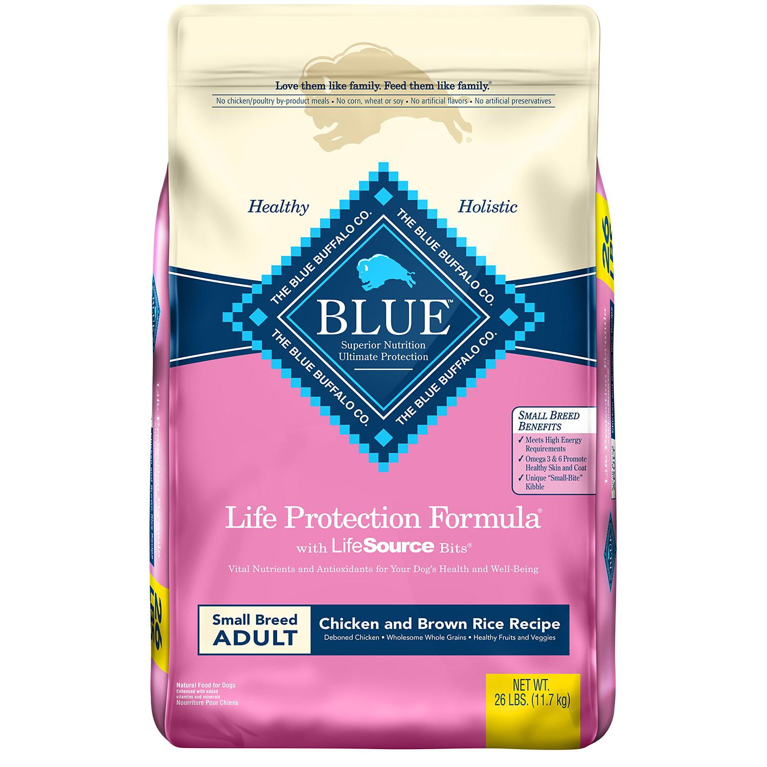 Blue Buffalo, Adult Small Breed Dry Dog Food, Chicken Brown Rice (26 ...