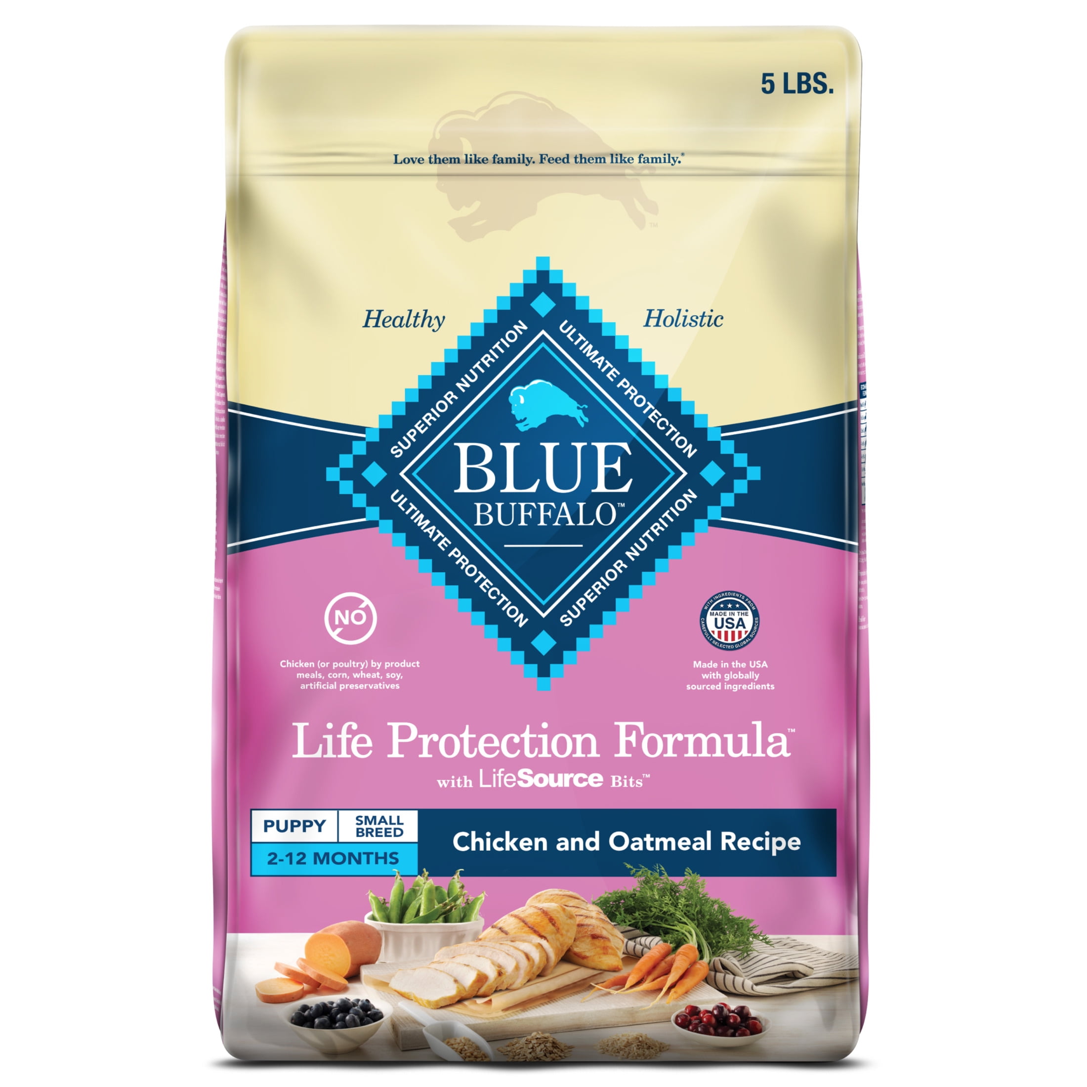 Blue Buffalo Life Protection Small Breed Puppy Food, Chicken & Oatmeal ...