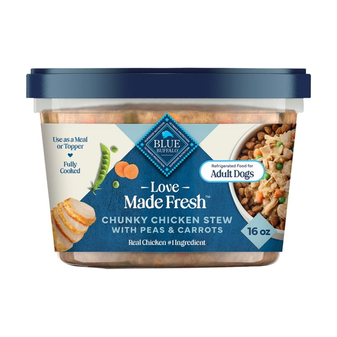 Blue Buffalo Love Made Fresh Dog Food, Refrigerated, Chunky Chicken ...