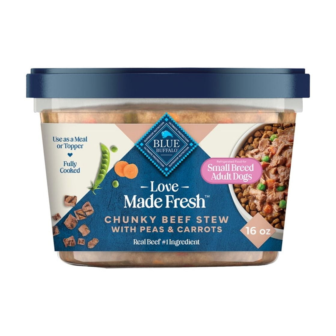 Blue Buffalo Love Made Fresh Dog Food, Small Breed Adult , Chunky Beef ...