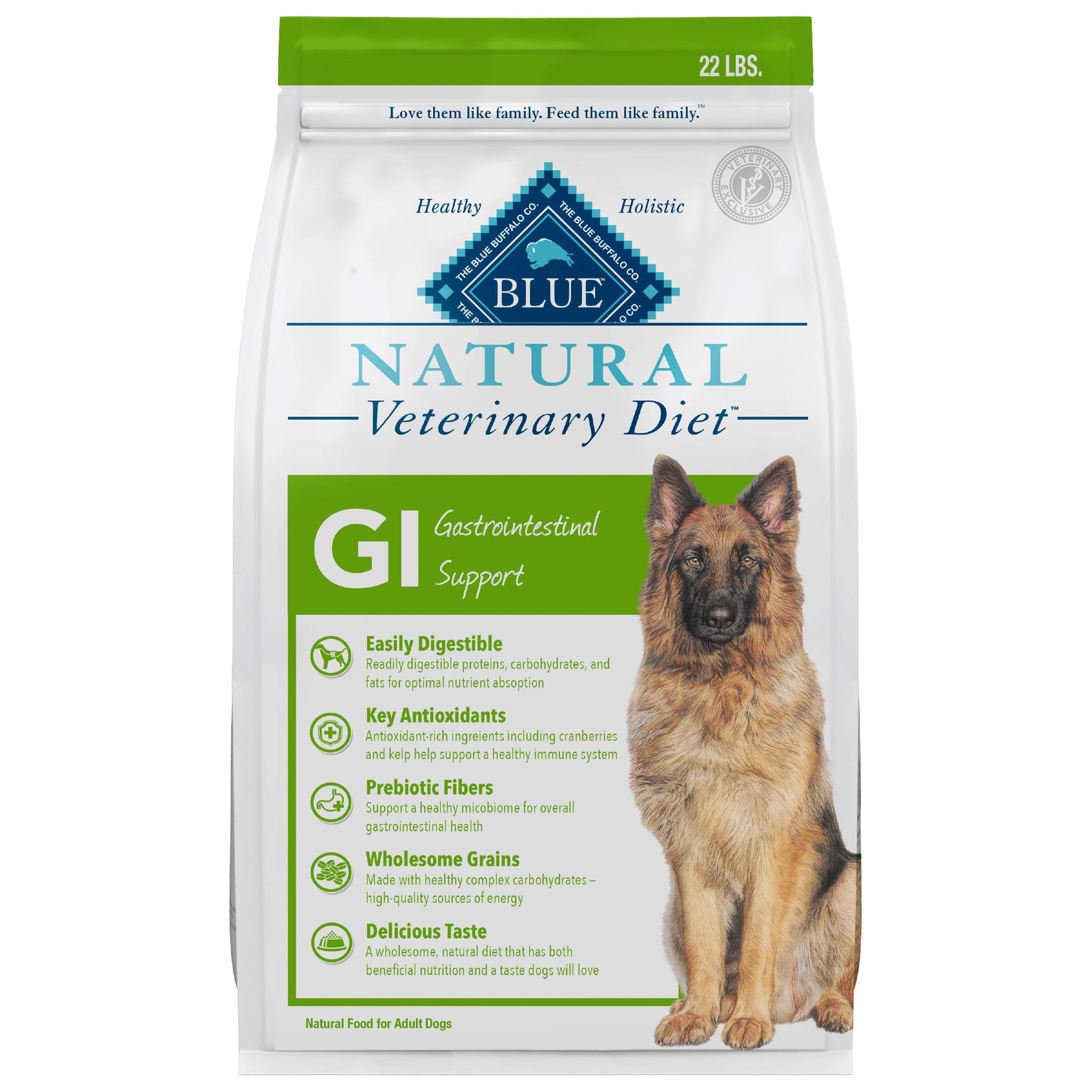 Blue Buffalo Natural Veterinary Diet GI Support Dry Dog Food, Chicken ...