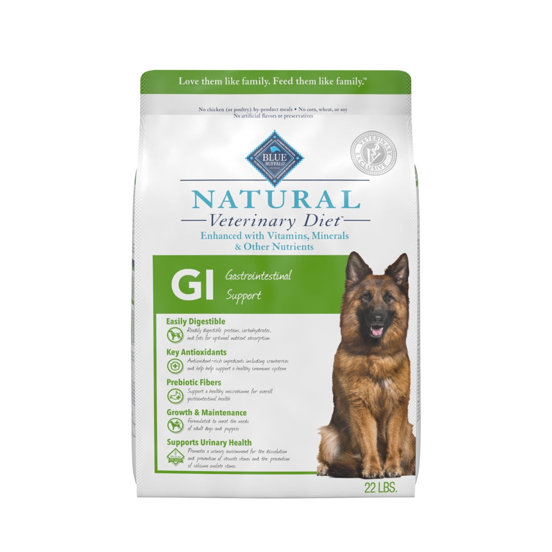 Blue Buffalo Natural Veterinary Diet GI Support Dry Dog Food, Chicken ...