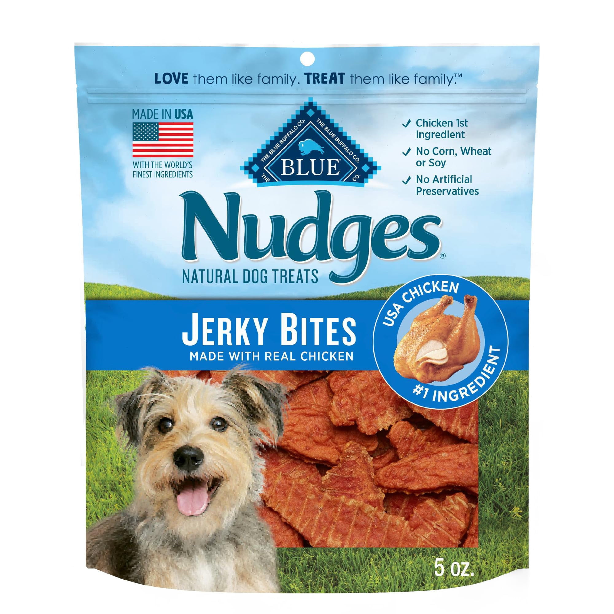 Blue Buffalo Nudges Jerky Bites Dog AD01 Treats, Made in the USA with ...