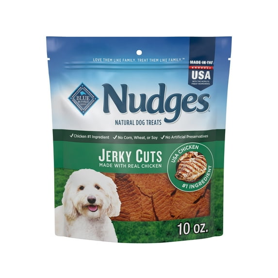 Blue Buffalo Tender Nudges Jerky Cuts, Natural Chicken Dog Treats, 10oz ...