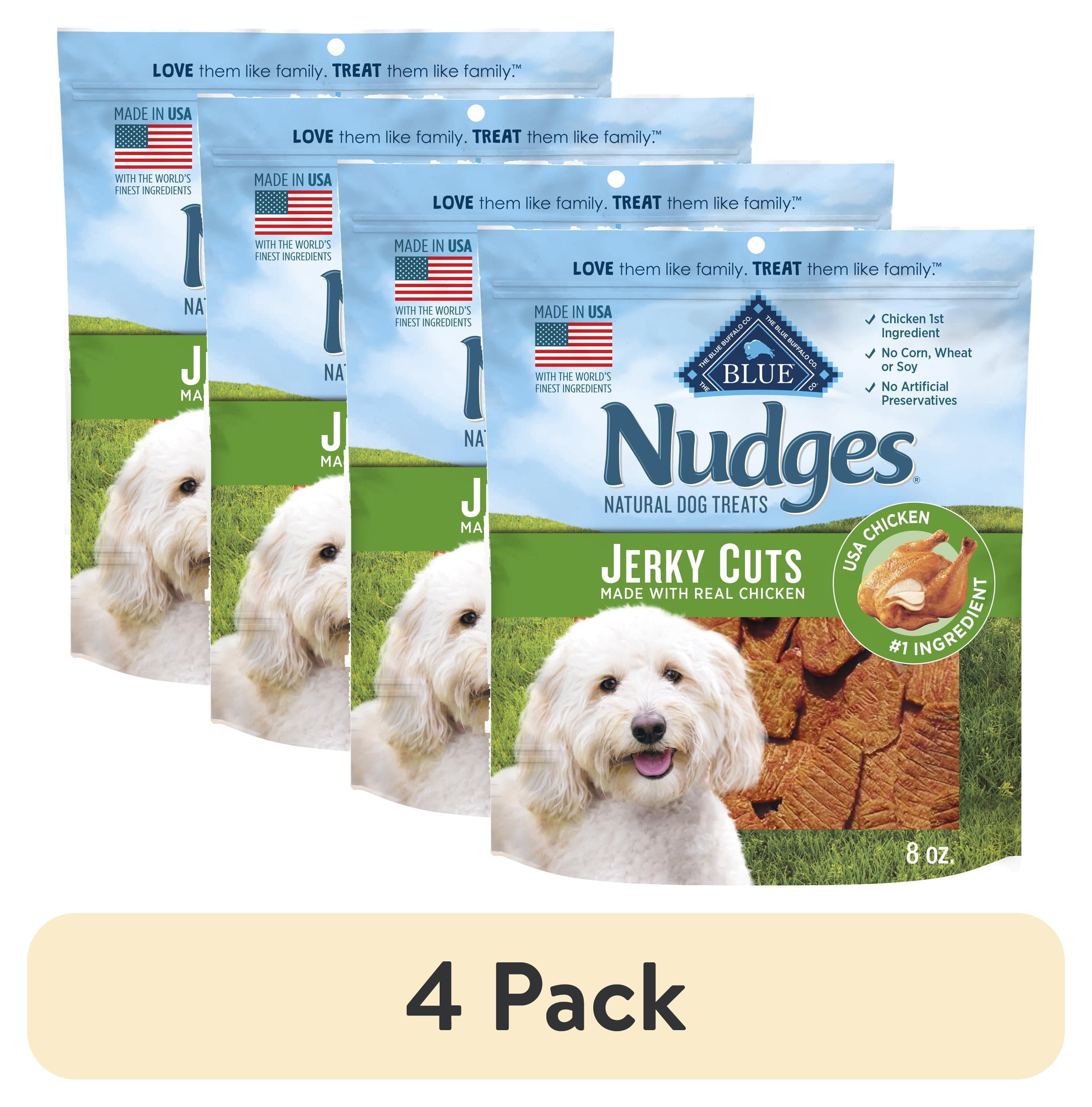 (4 pack) Blue Buffalo Nudges Jerky Cuts Dog Treats Made with Real ...