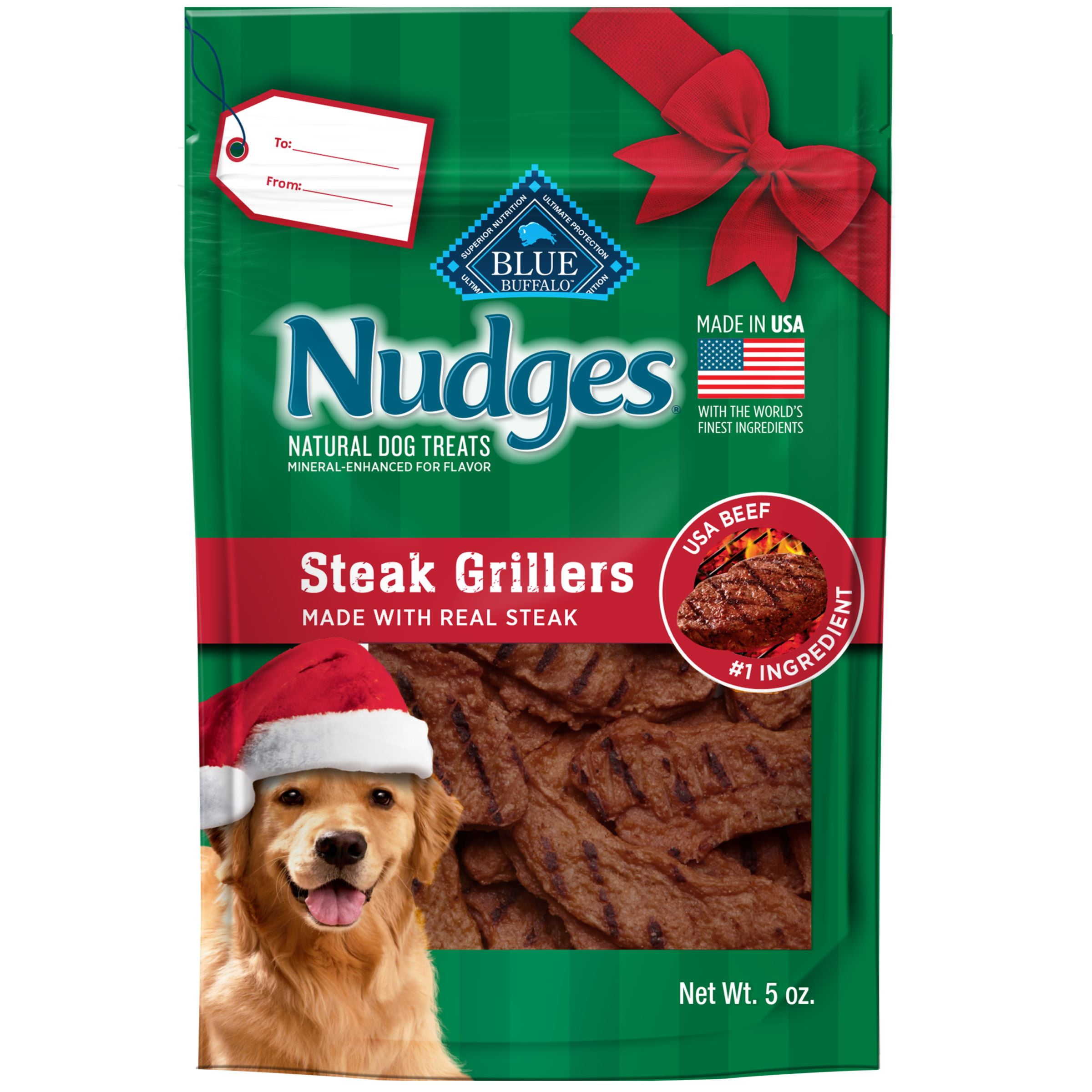 Blue Buffalo Nudges Steak Grillers, Natural Holiday Dog Treats with ...