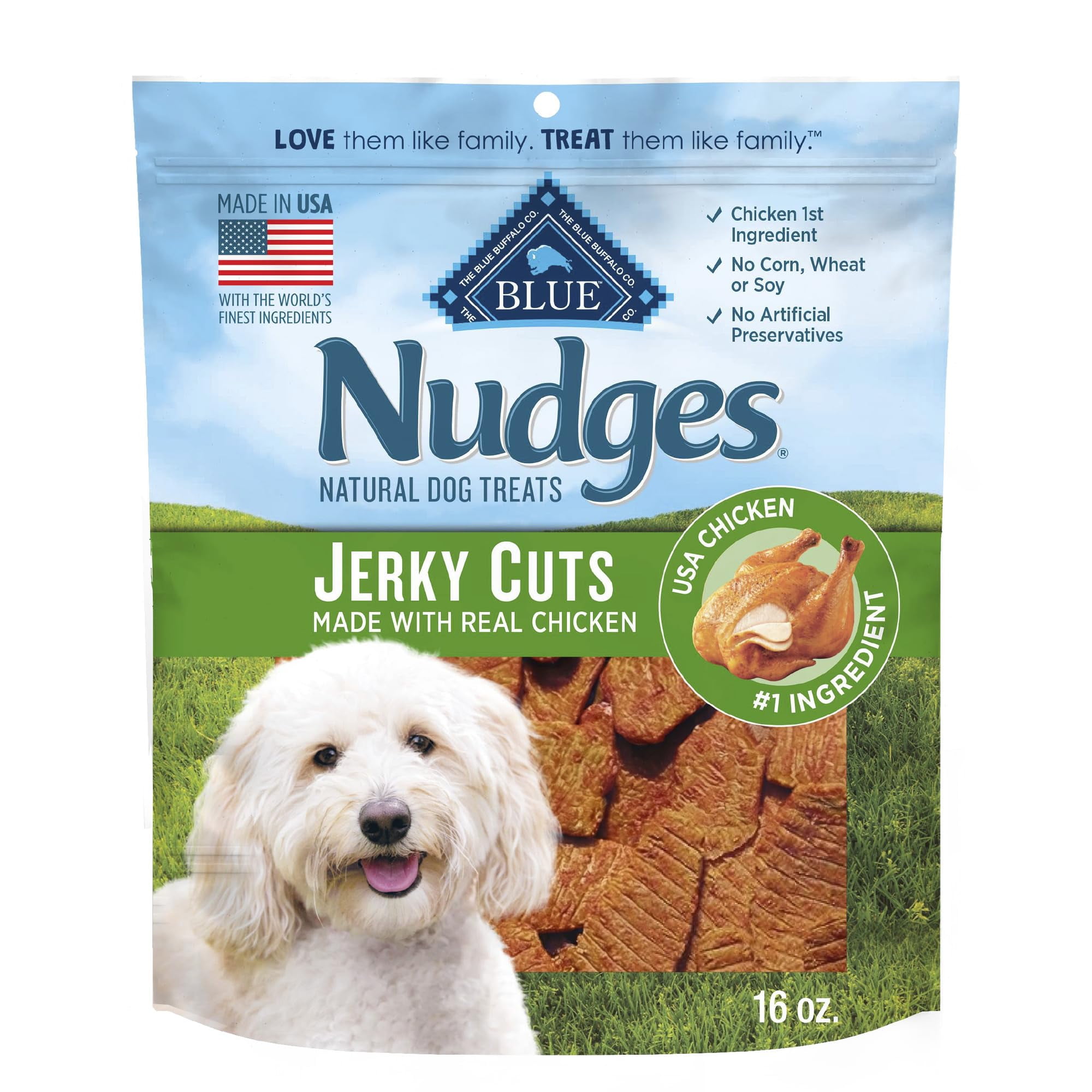 Blue Buffalo NudgesEGSC Jerky Bites Dog Treats, Made in the USA with ...