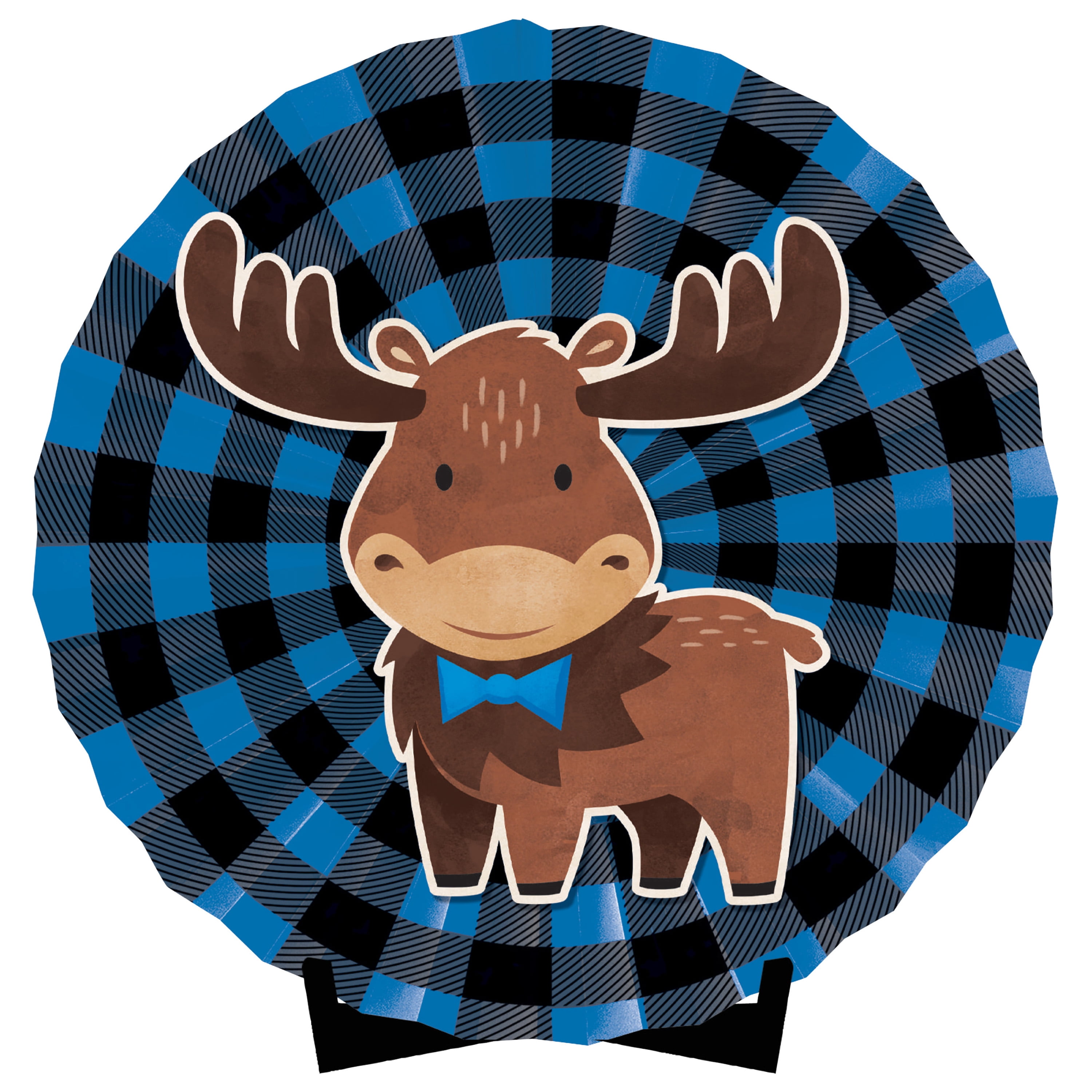 Blue Buffalo Plaid Moose Paper Fan Centerpieces 3 Count - Walmart.com
