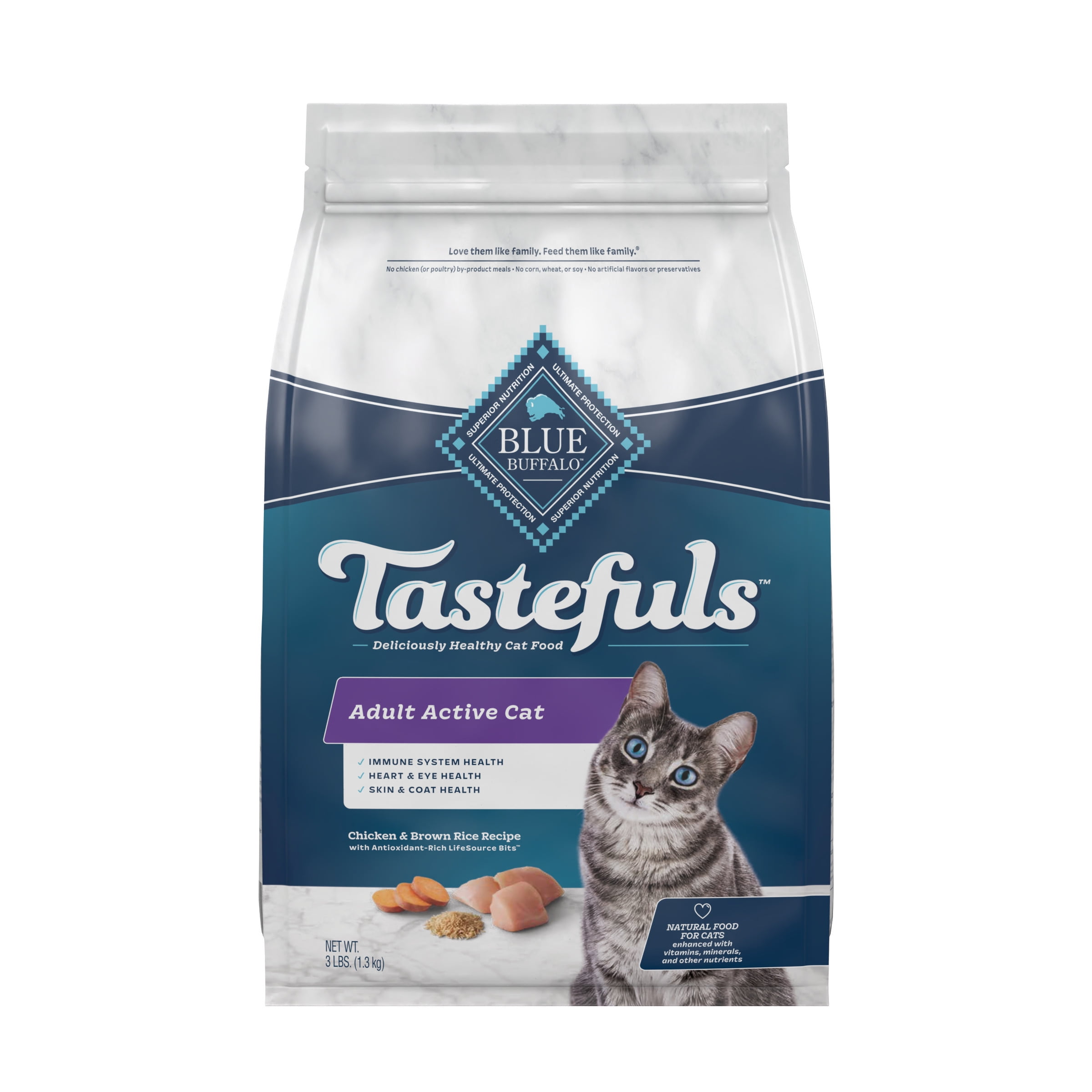 Blue Buffalo Tastefuls Adult Dry Cat Food for Active Cats, Chicken ...